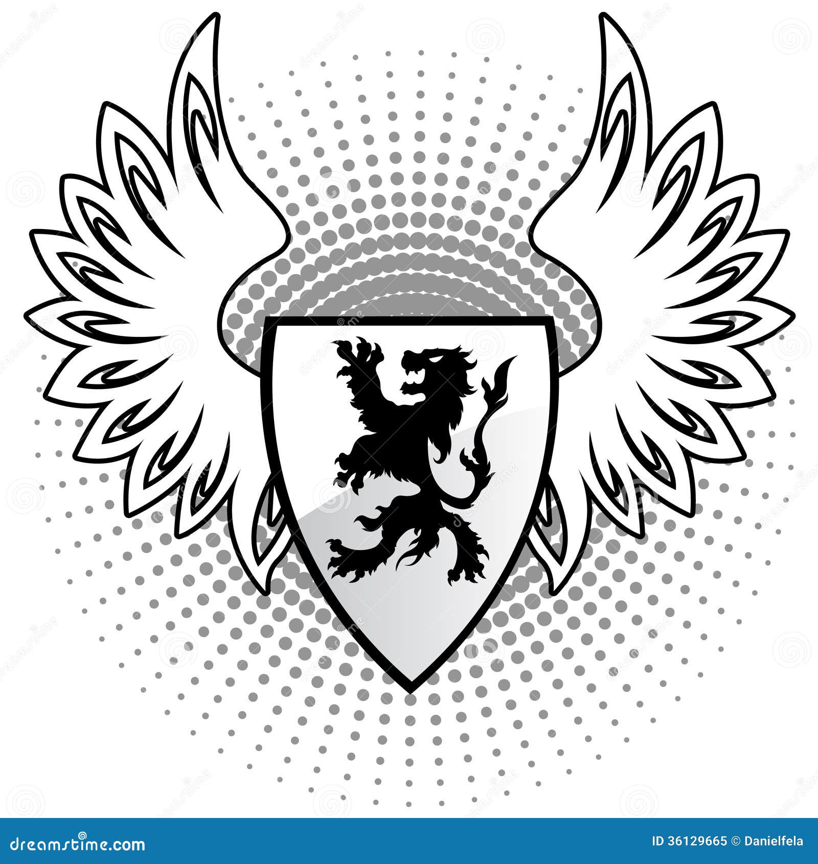 White lion shield stock vector. Illustration of scroll - 36129665