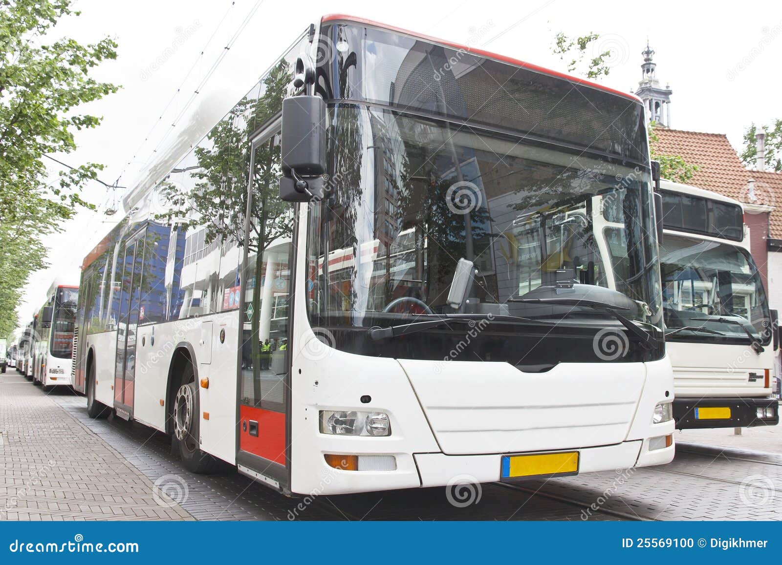 White Liquefied Petroleum Gas Buses Stock Photo - Image of building ...
