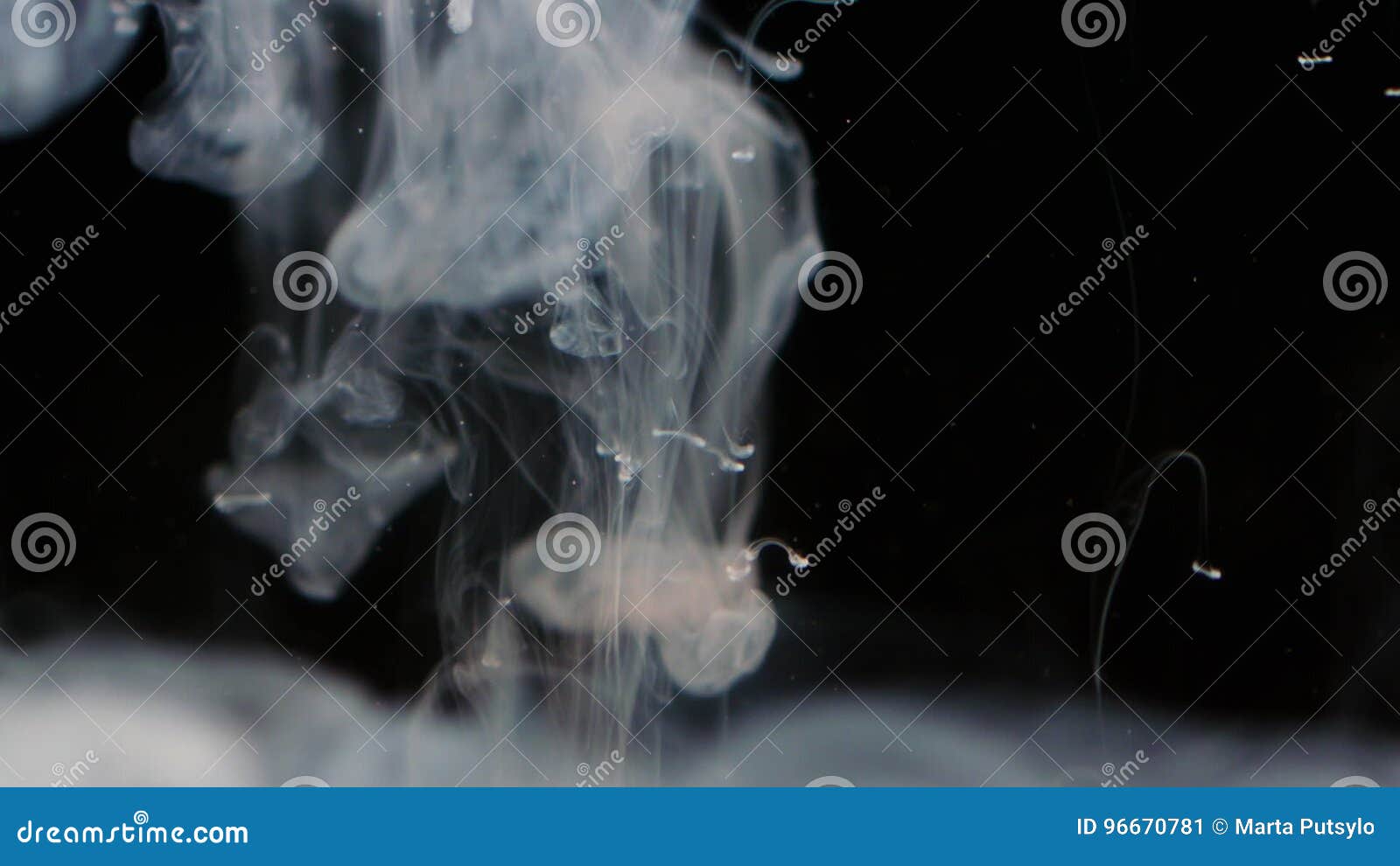 White Liquid Dissolving in Water - Black Background Stock Video - Video ...