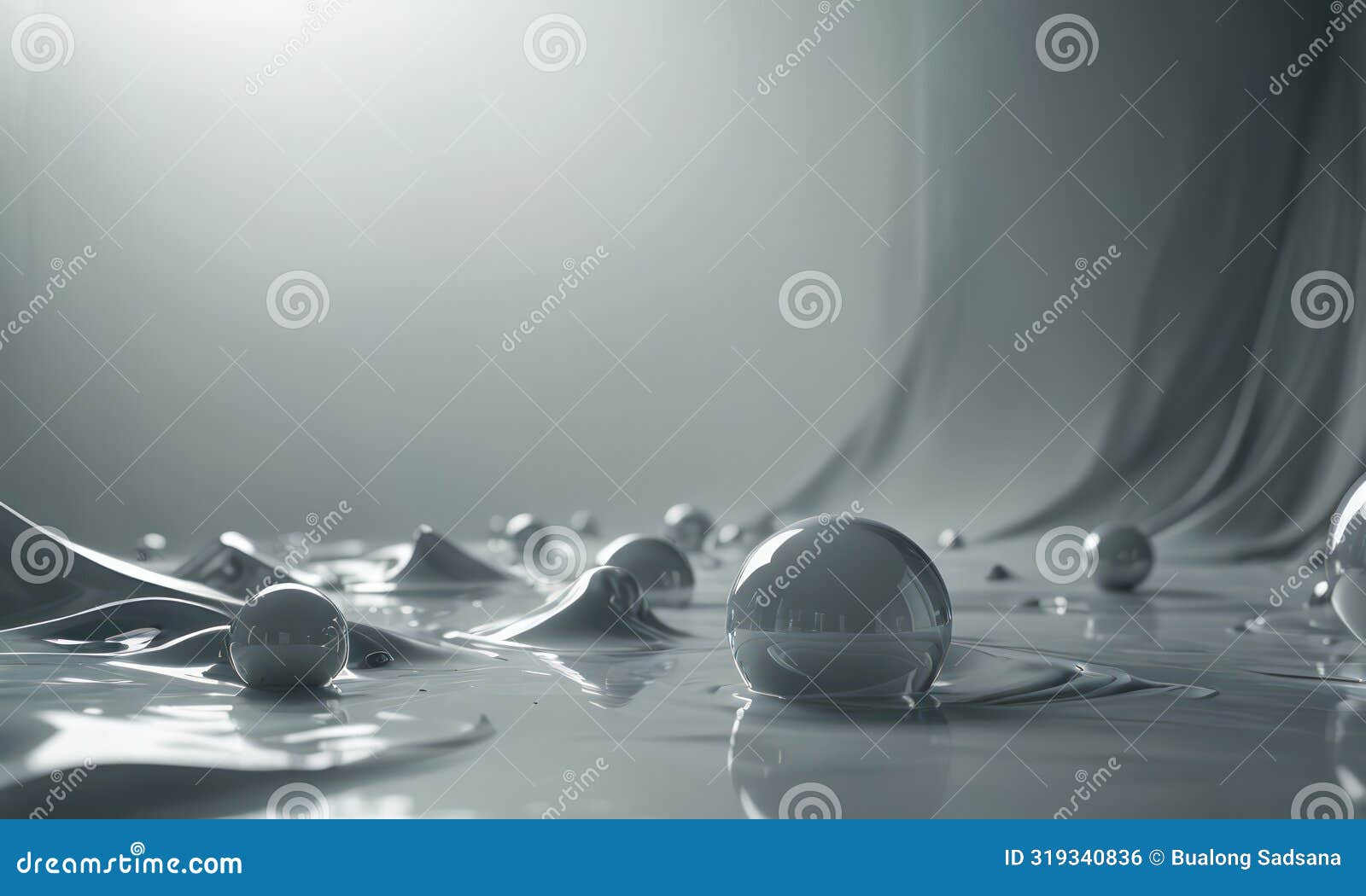 A White Liquid is Dripping Down a Surface, with Many White Balls ...