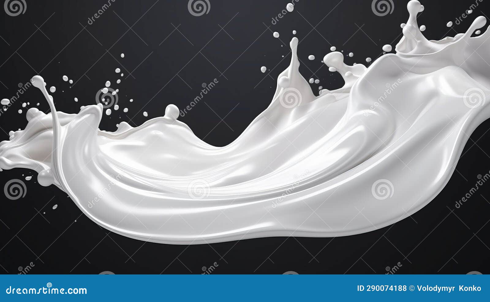 A White Liquid Splash on a Black Background. Generative Ai Stock Photo ...