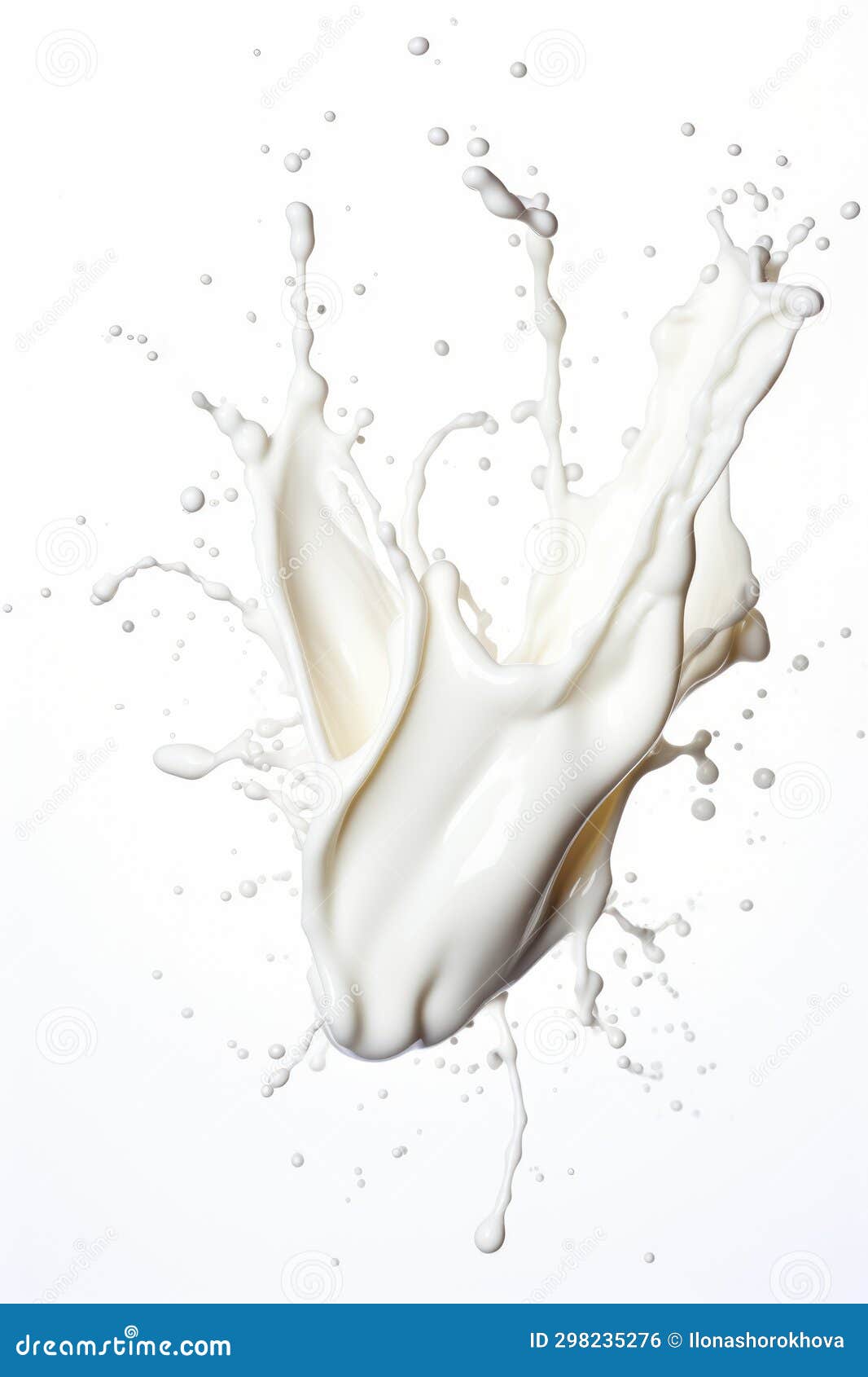 White Liquid Splash Isolated on White. AI Generated Stock Photo - Image ...