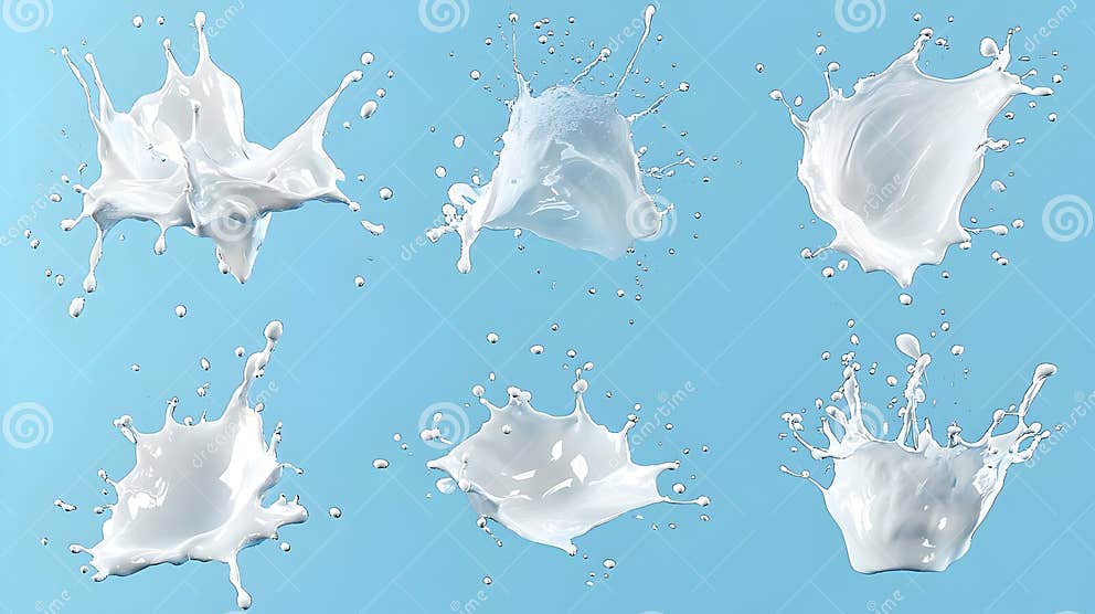 White Liquid Splatter 3D Illustration Stock Illustration - Illustration ...