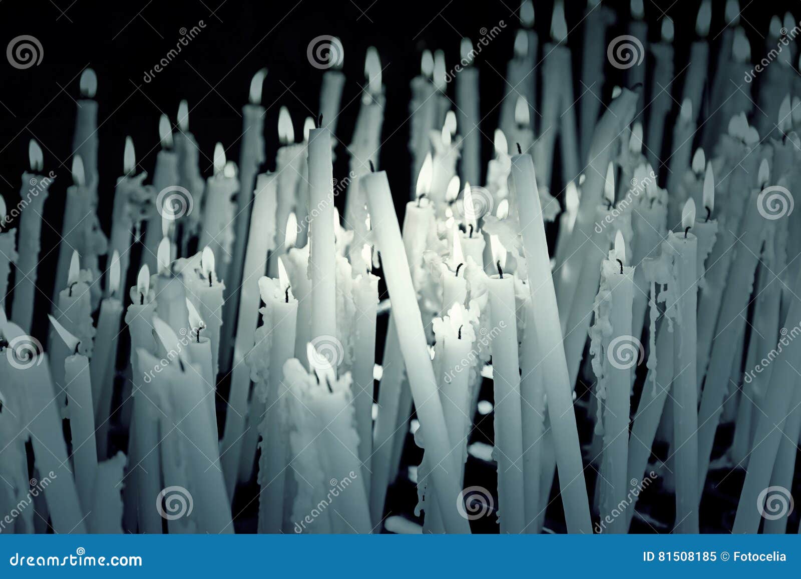 White lit candles stock image. Image of celebration, night - 81508185