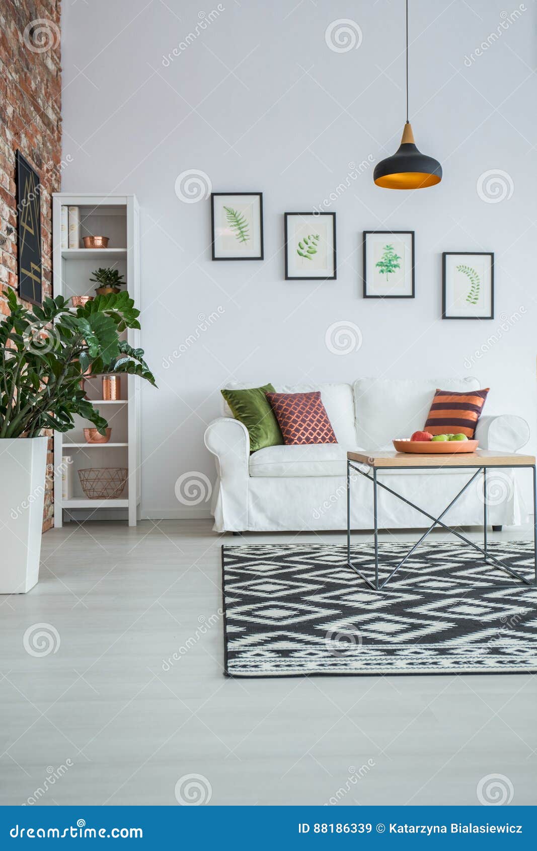 White Living Room with Carpet Stock Image - Image of elegant ...