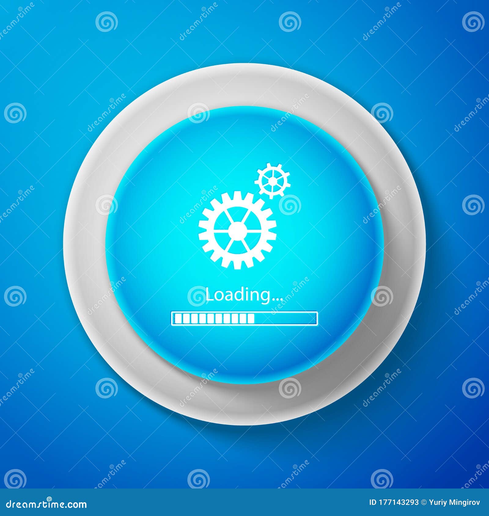 Loading And Gear Icon Isolated On White Background. Progress Bar Icon ...