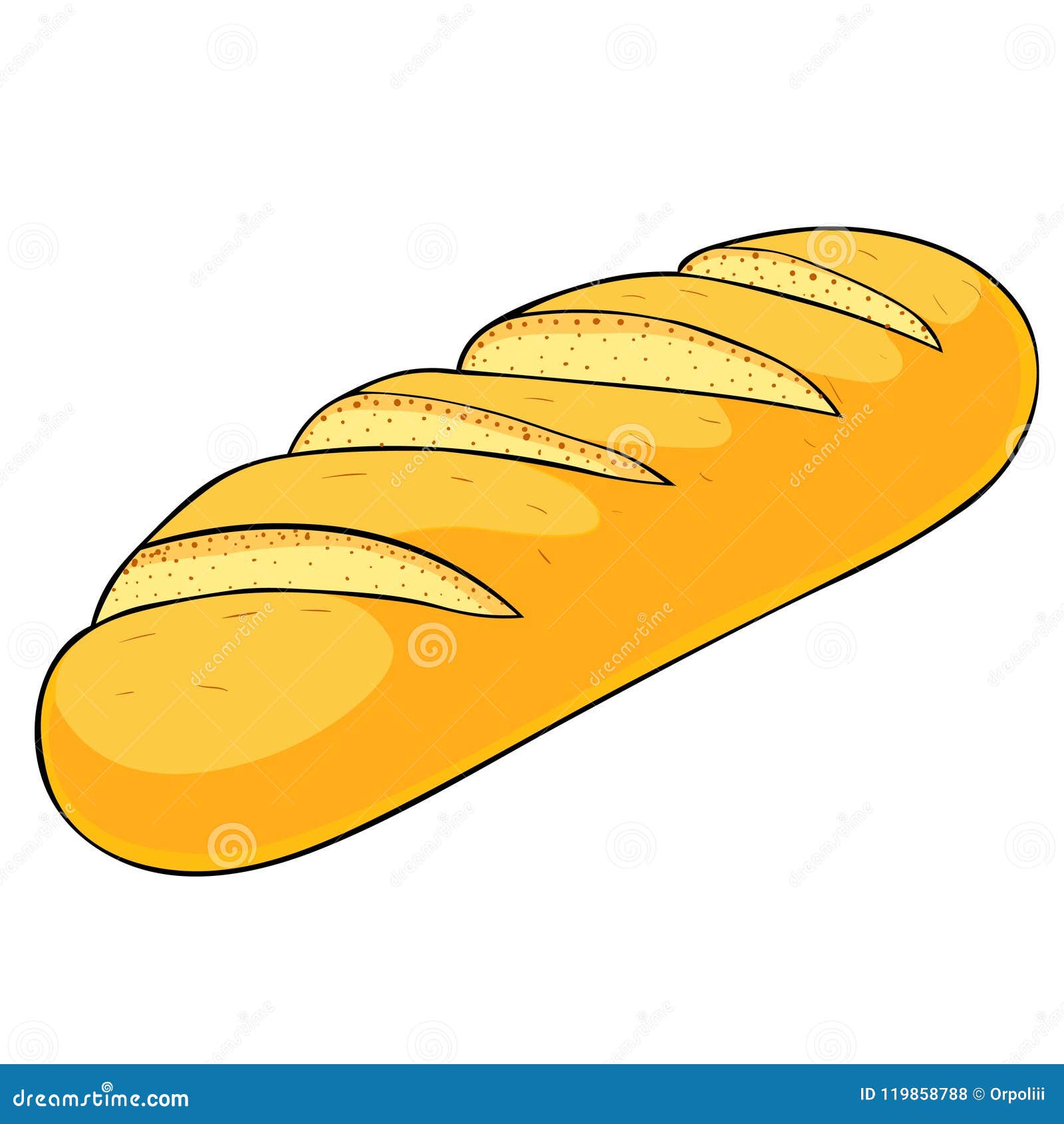 The White Loaf of Bread. Vector Illustration Stock Vector ...