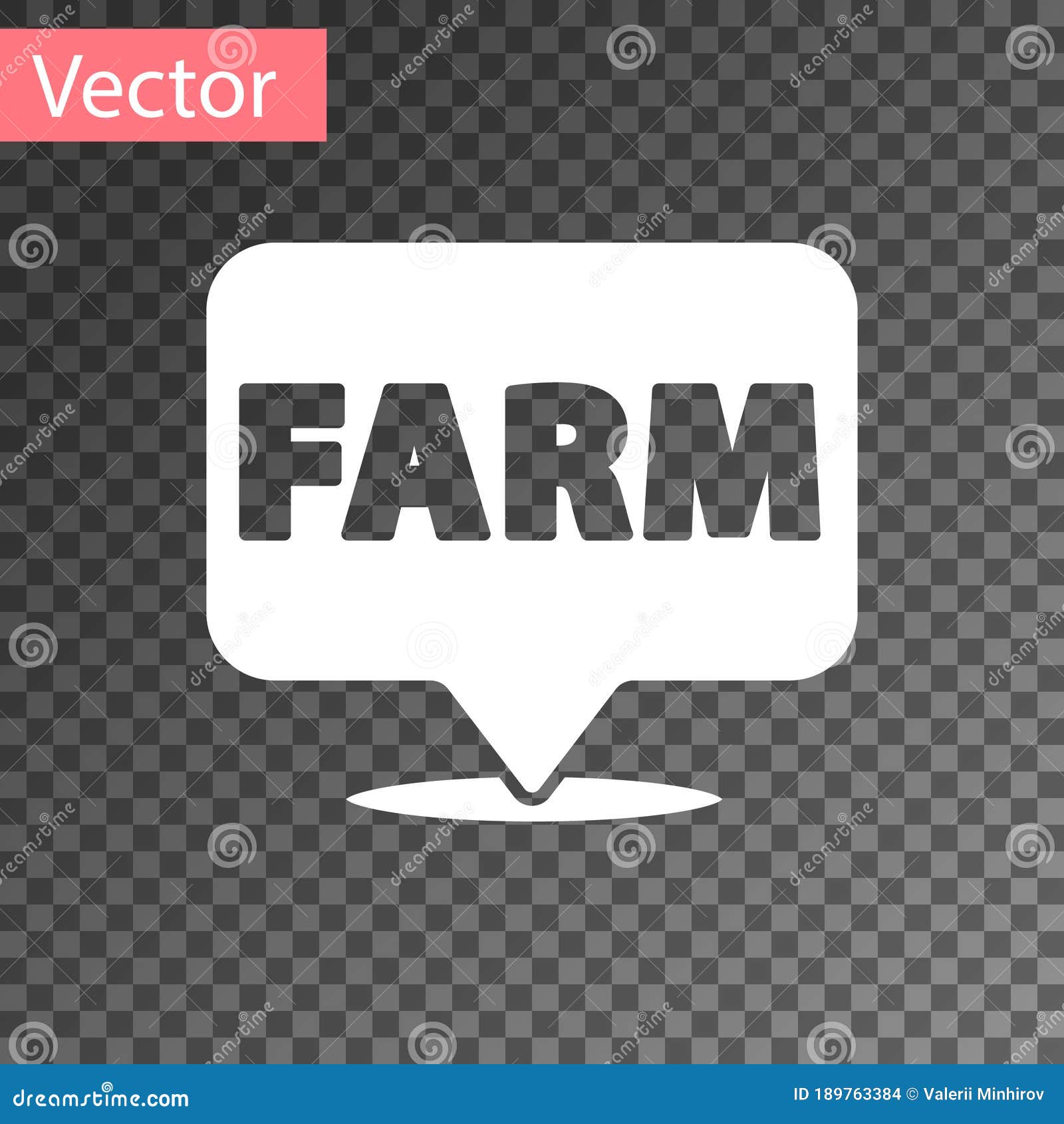 White Location Farm Icon Isolated on Transparent Background. Vector ...