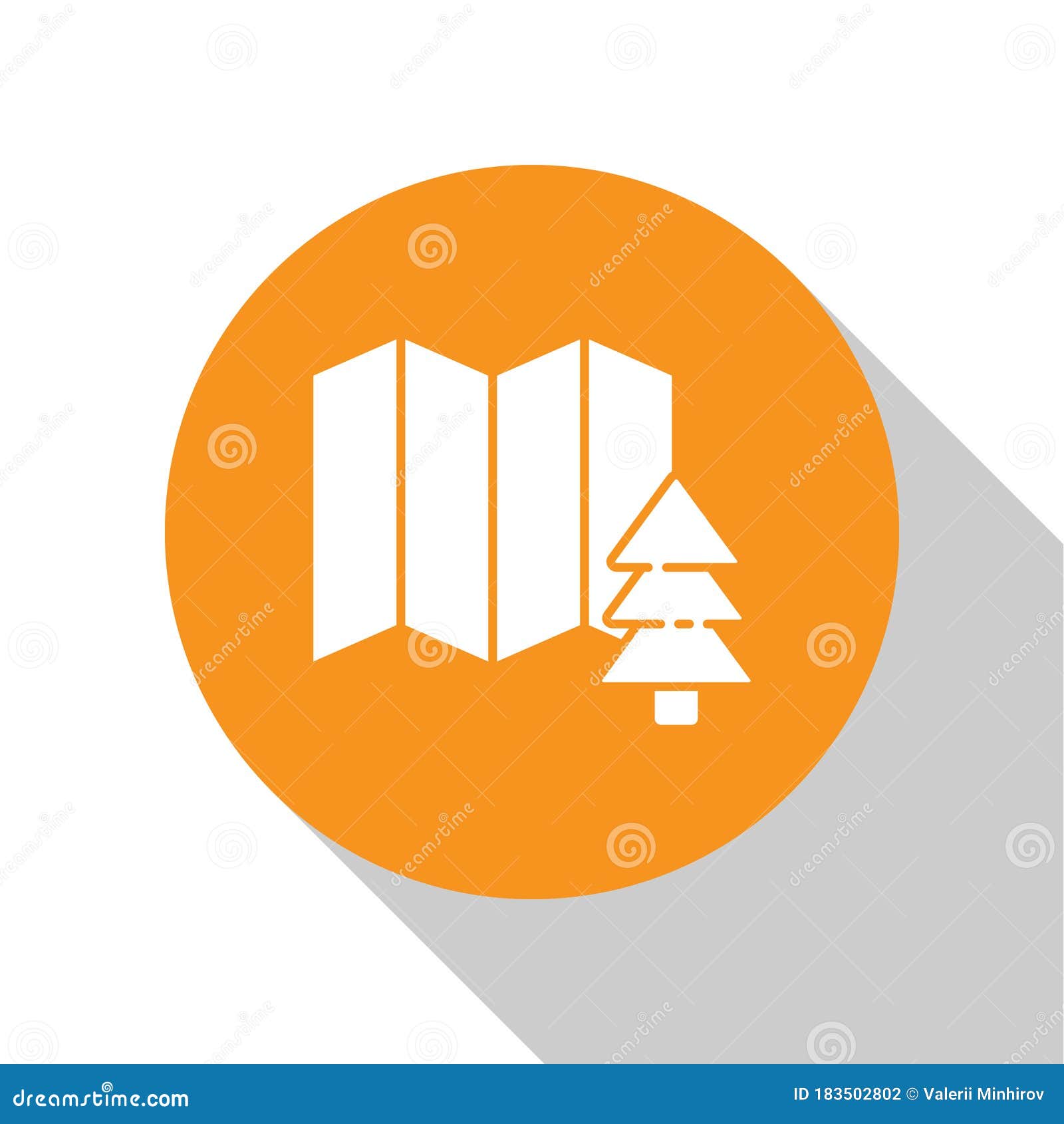 White Location of the Forest on a Map Icon Isolated on White Background ...