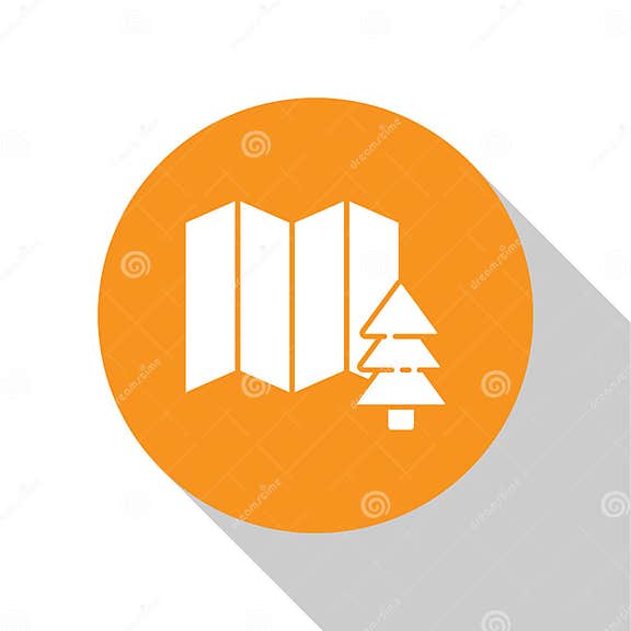 White Location of the Forest on a Map Icon Isolated on White Background ...