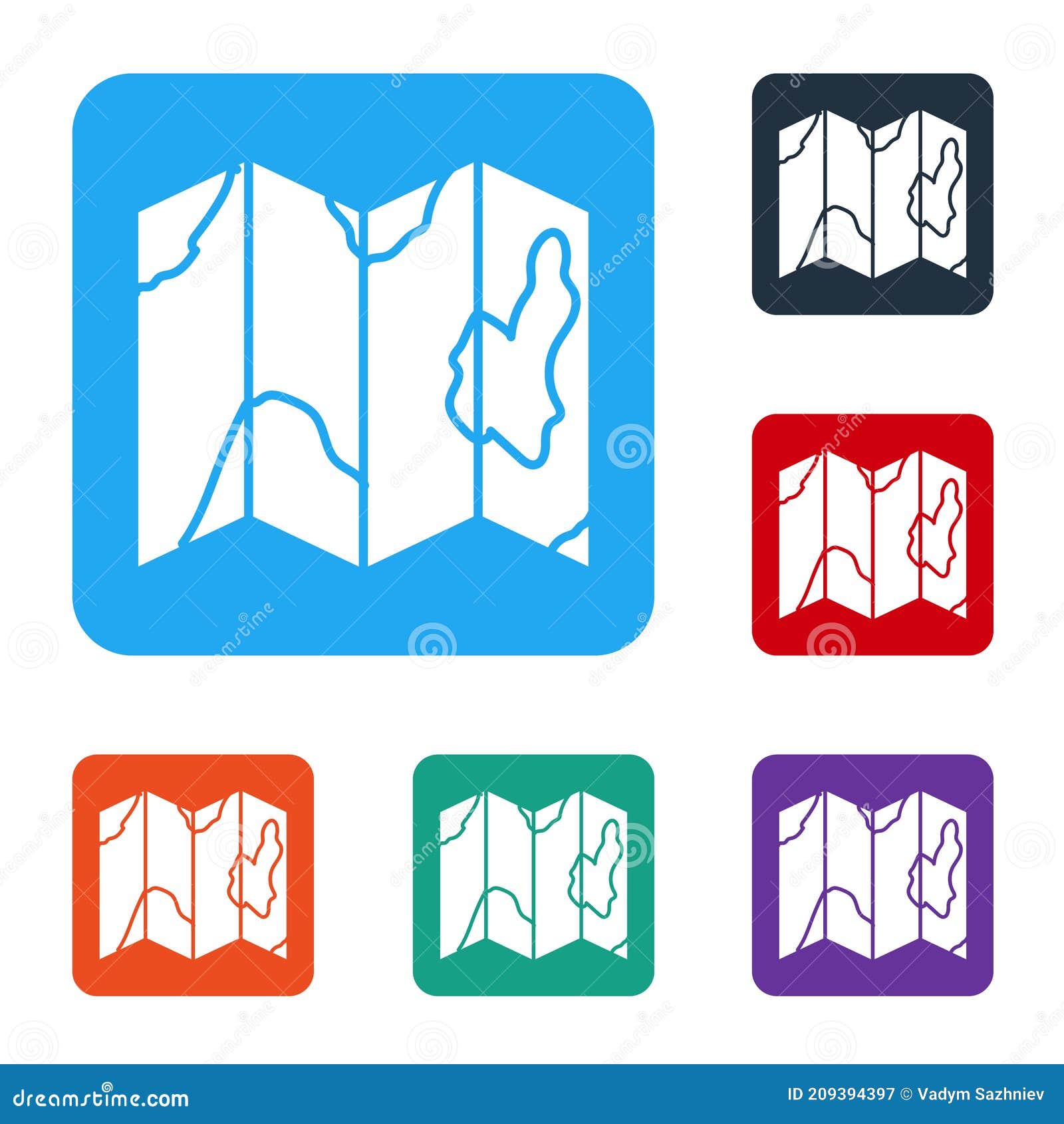 White Location of the Forest on a Map Icon Isolated on White Background ...