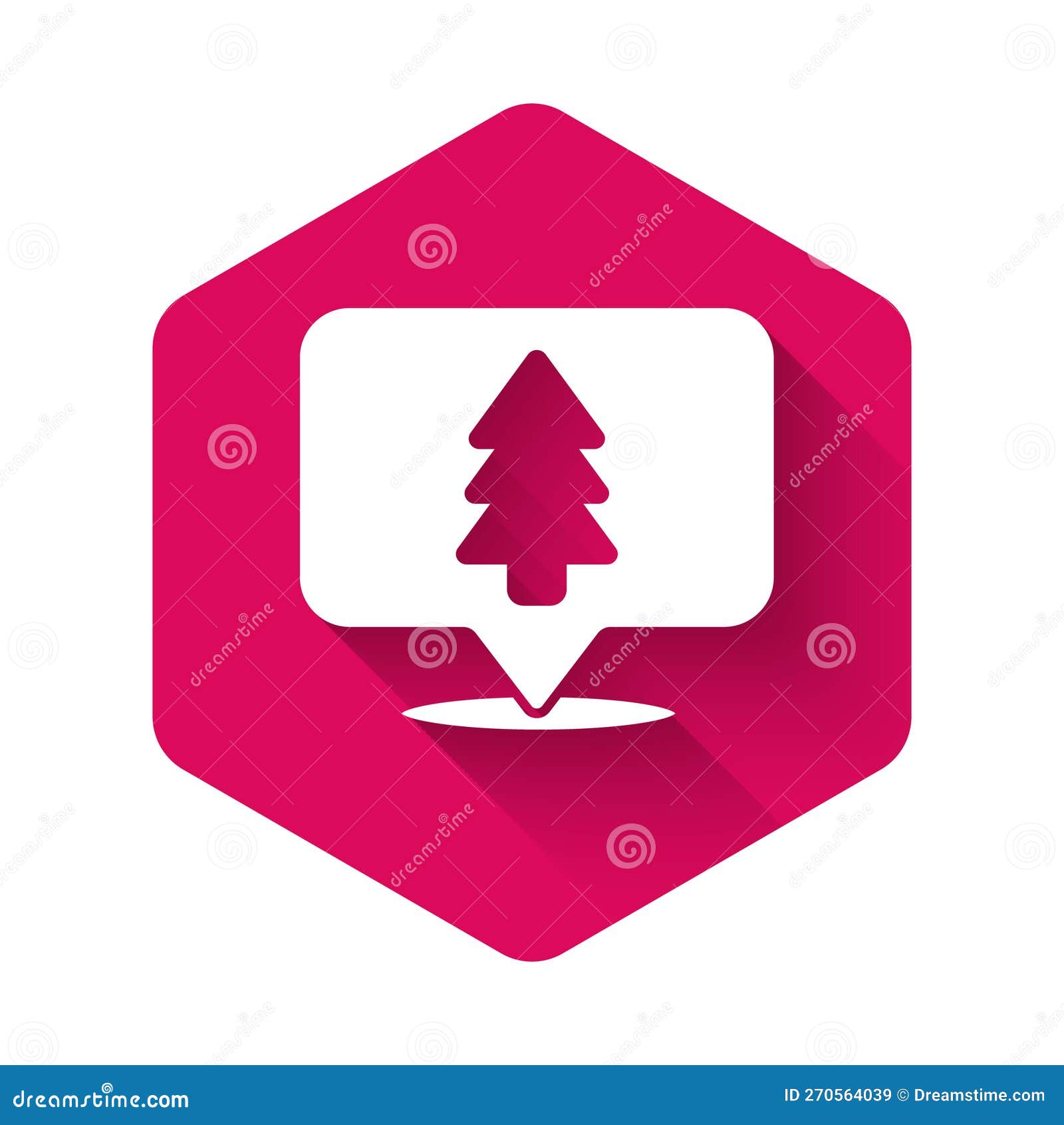 White Location of the Forest on a Map Icon Isolated with Long Shadow ...