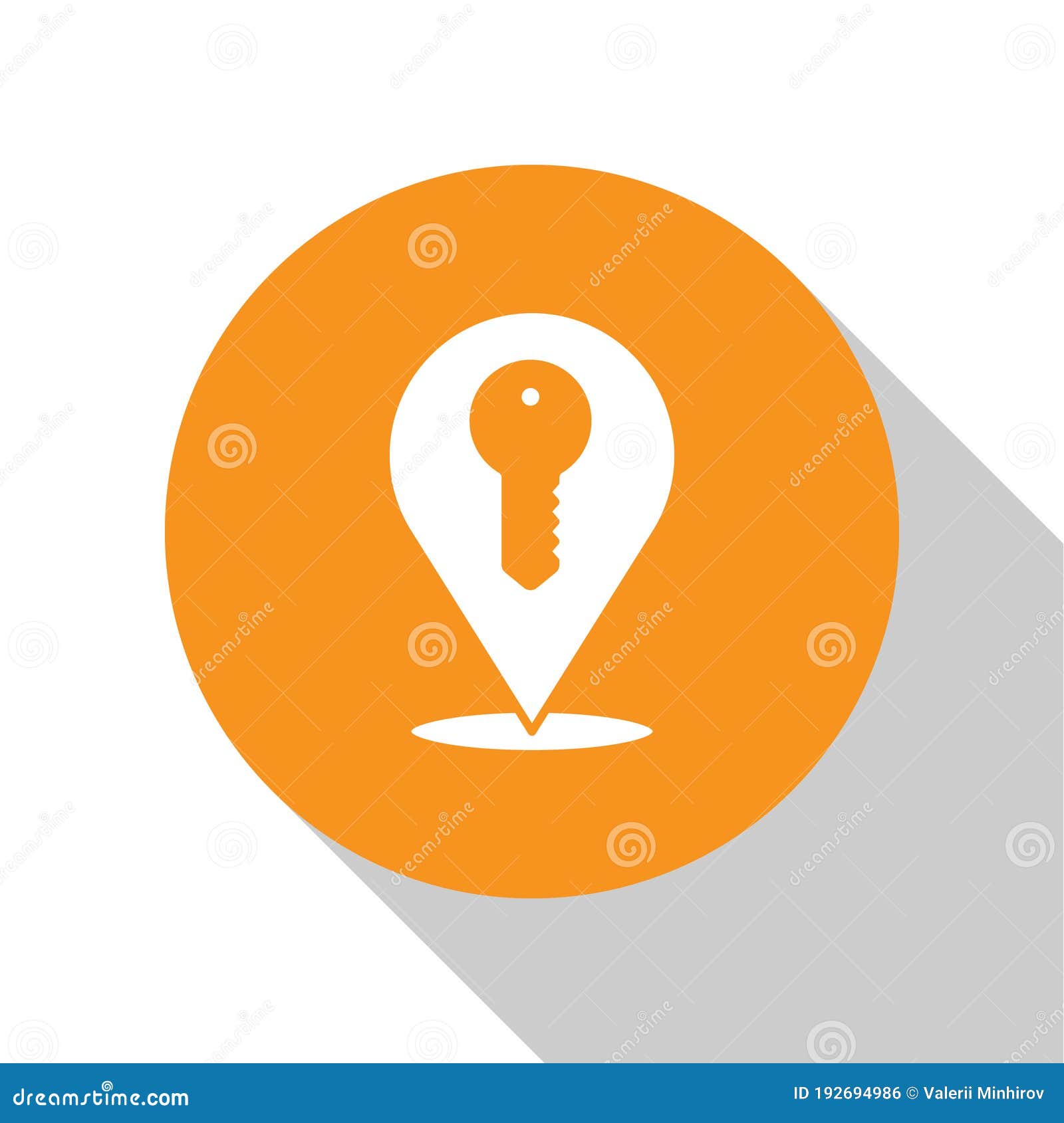 White Location Key Icon Isolated on White Background. the Concept of ...