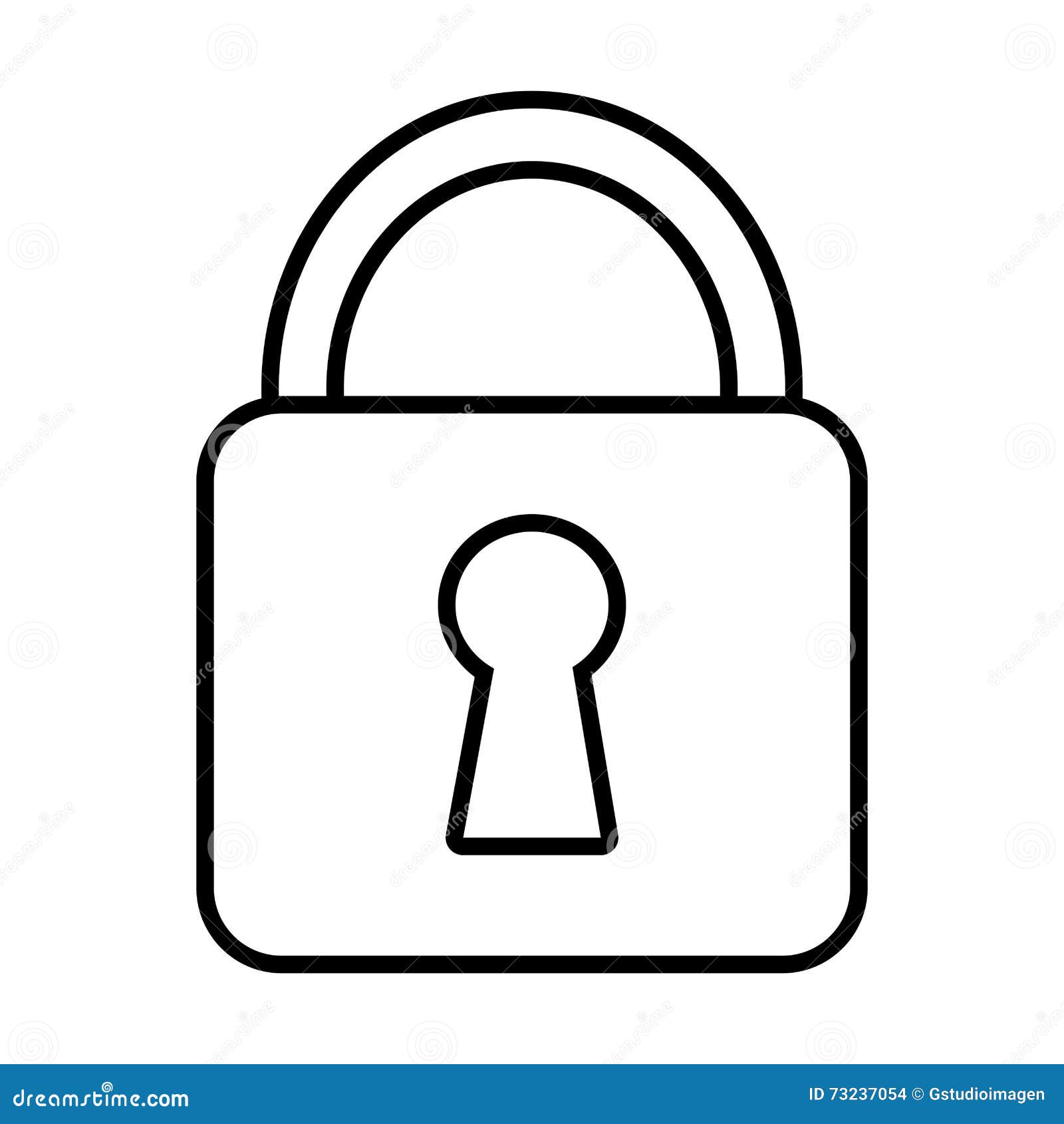 White Lock Icon with Key Space, Graphic Stock Illustration ...