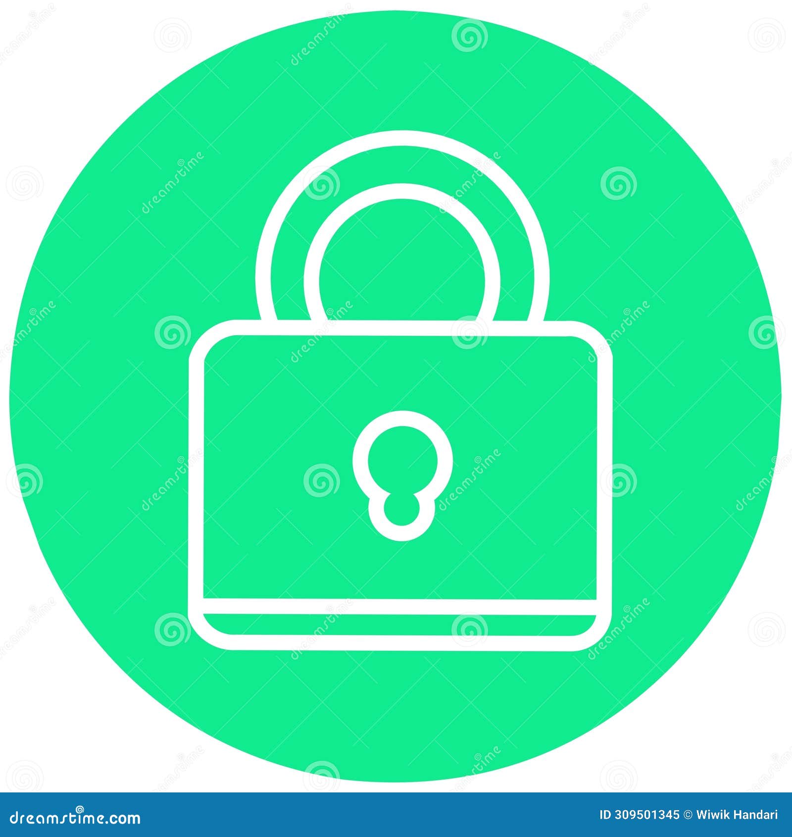 White Lock Icon on Security Button Safety Sign Stock Vector ...