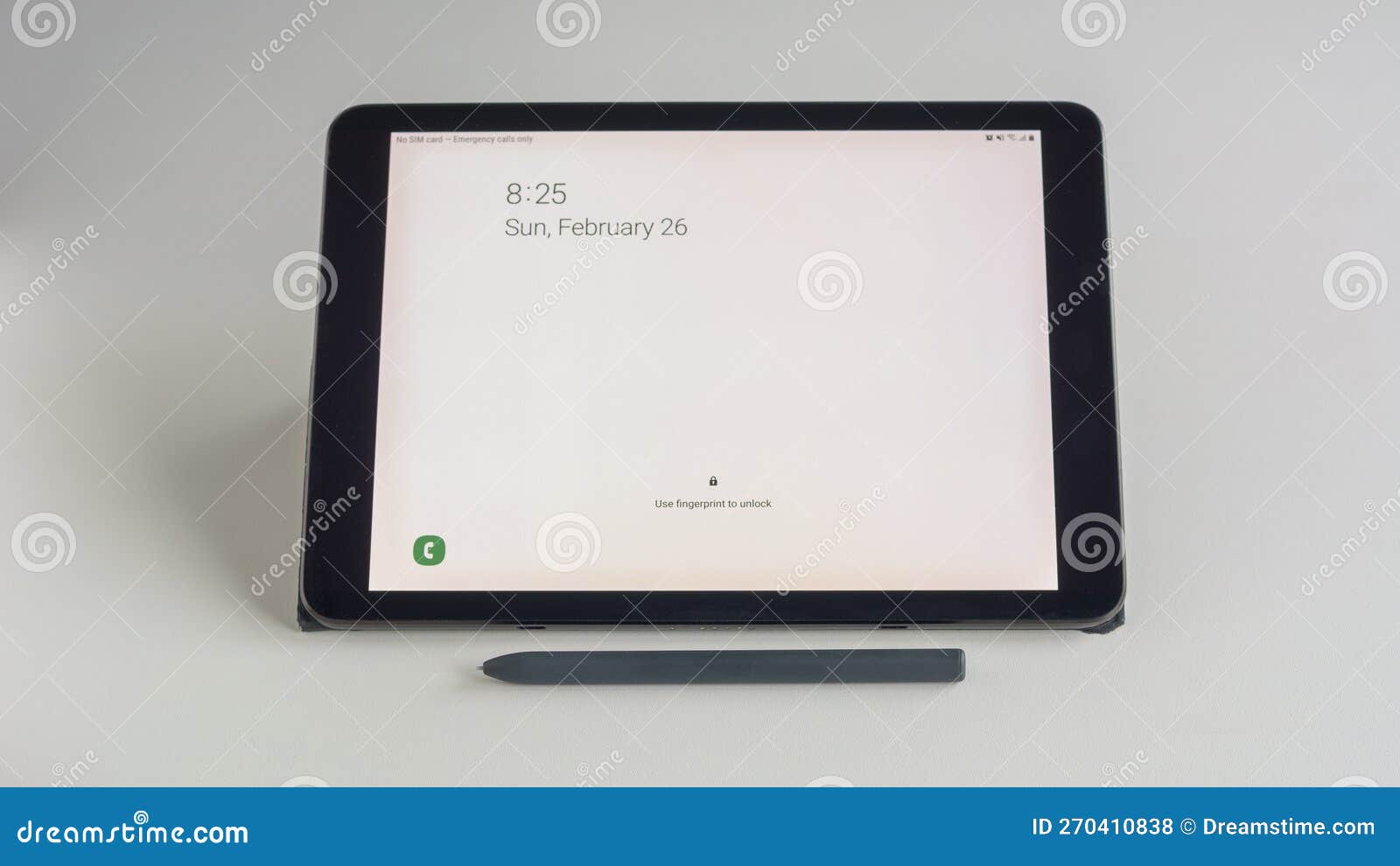 White Lock Screen Tablet and Stylus Pen Stock Photo - Image of creative ...