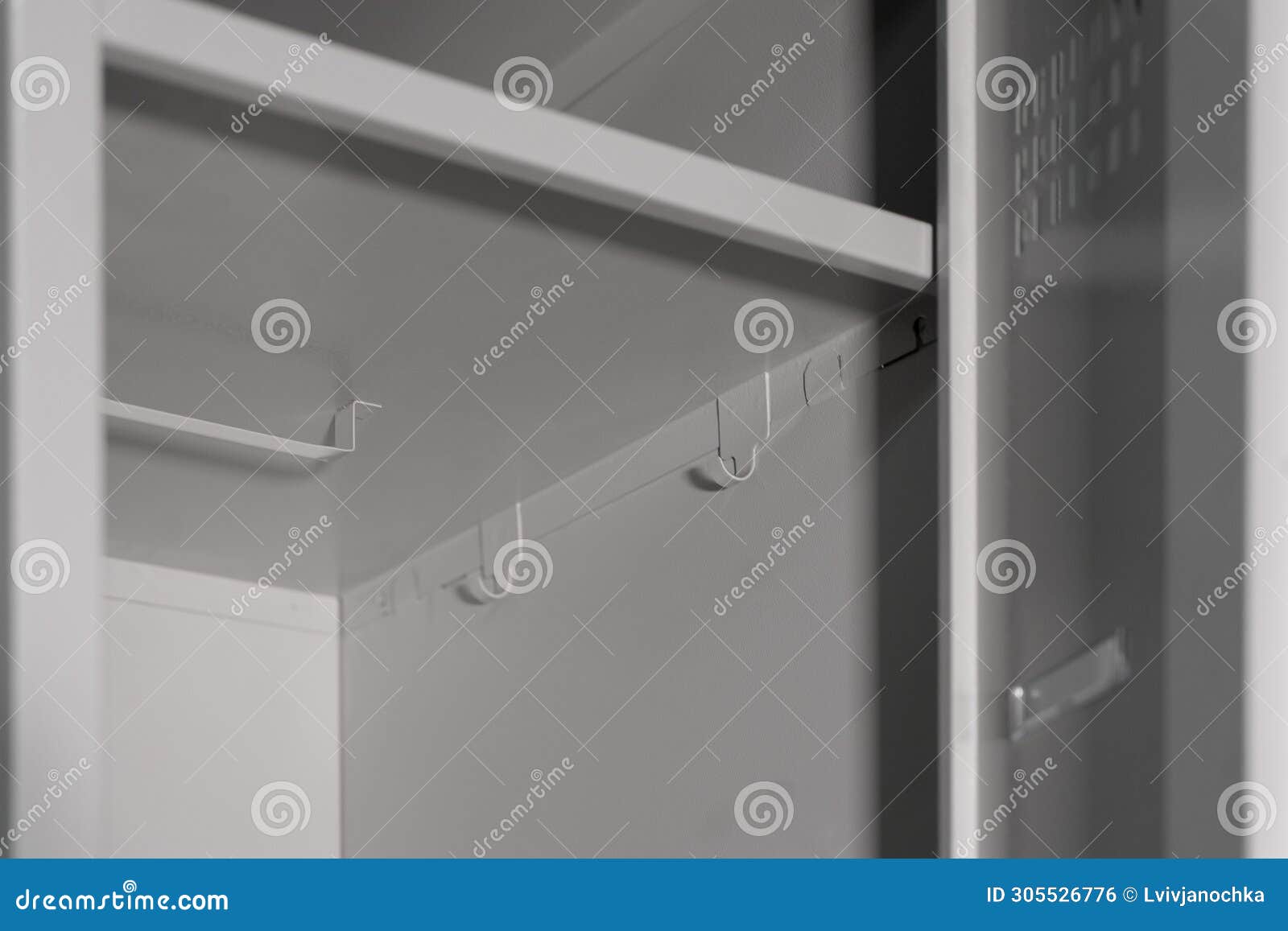 White Lockers for Locker Room. Change Room Metal Box. Inside Wiew Stock ...