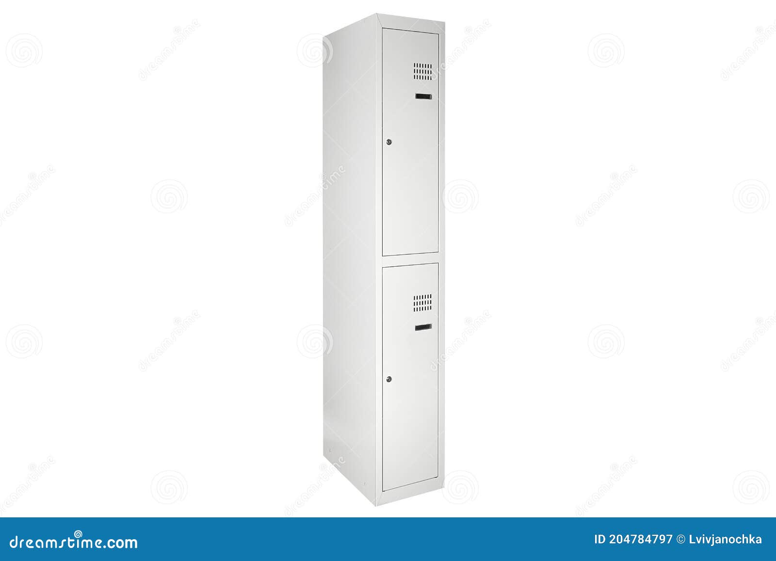 White Lockers with Silver Numbers in Bright Interior. Change Room Metal ...