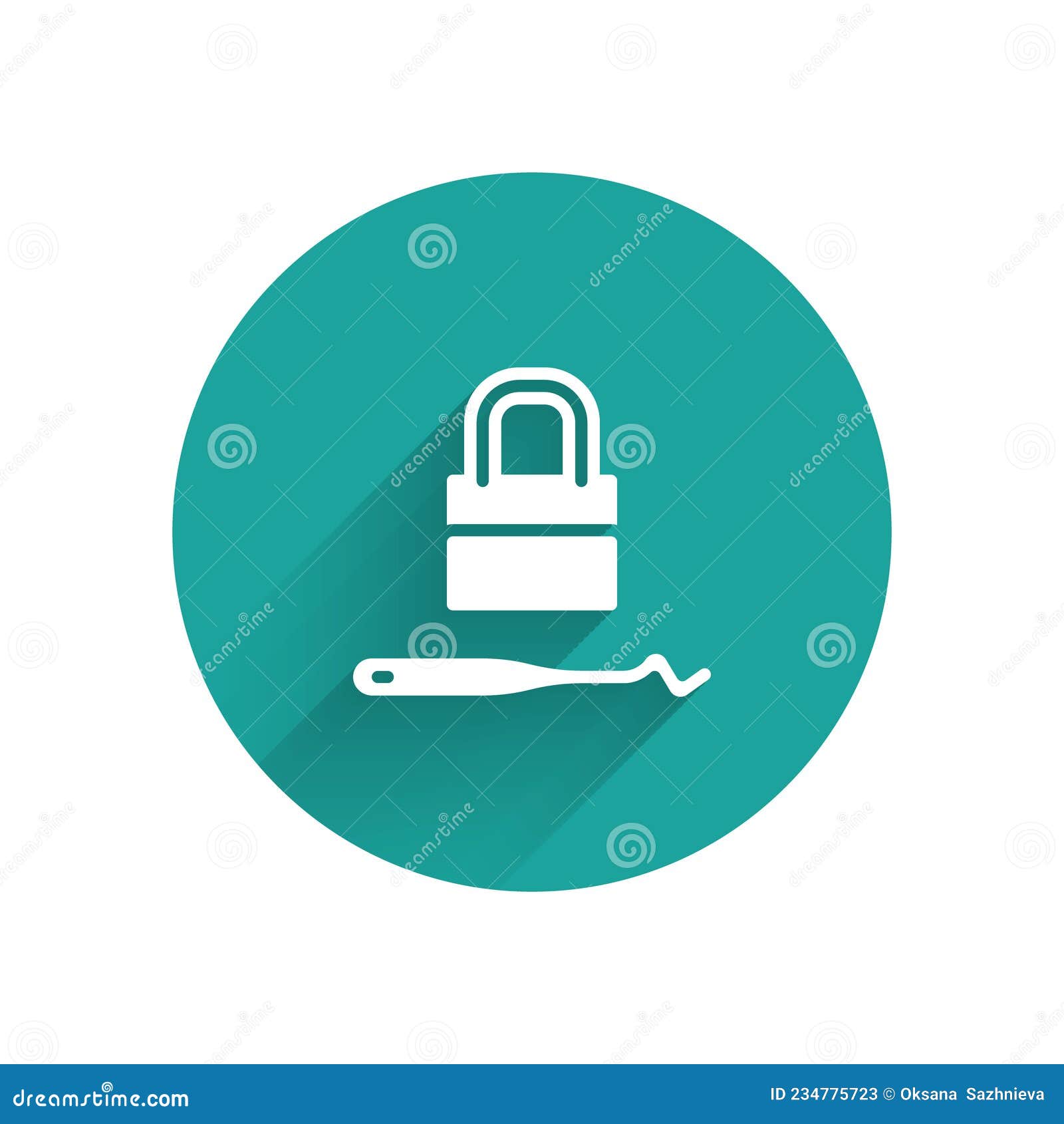 White Lockpicks or Lock Picks for Lock Picking Icon Isolated with Long ...