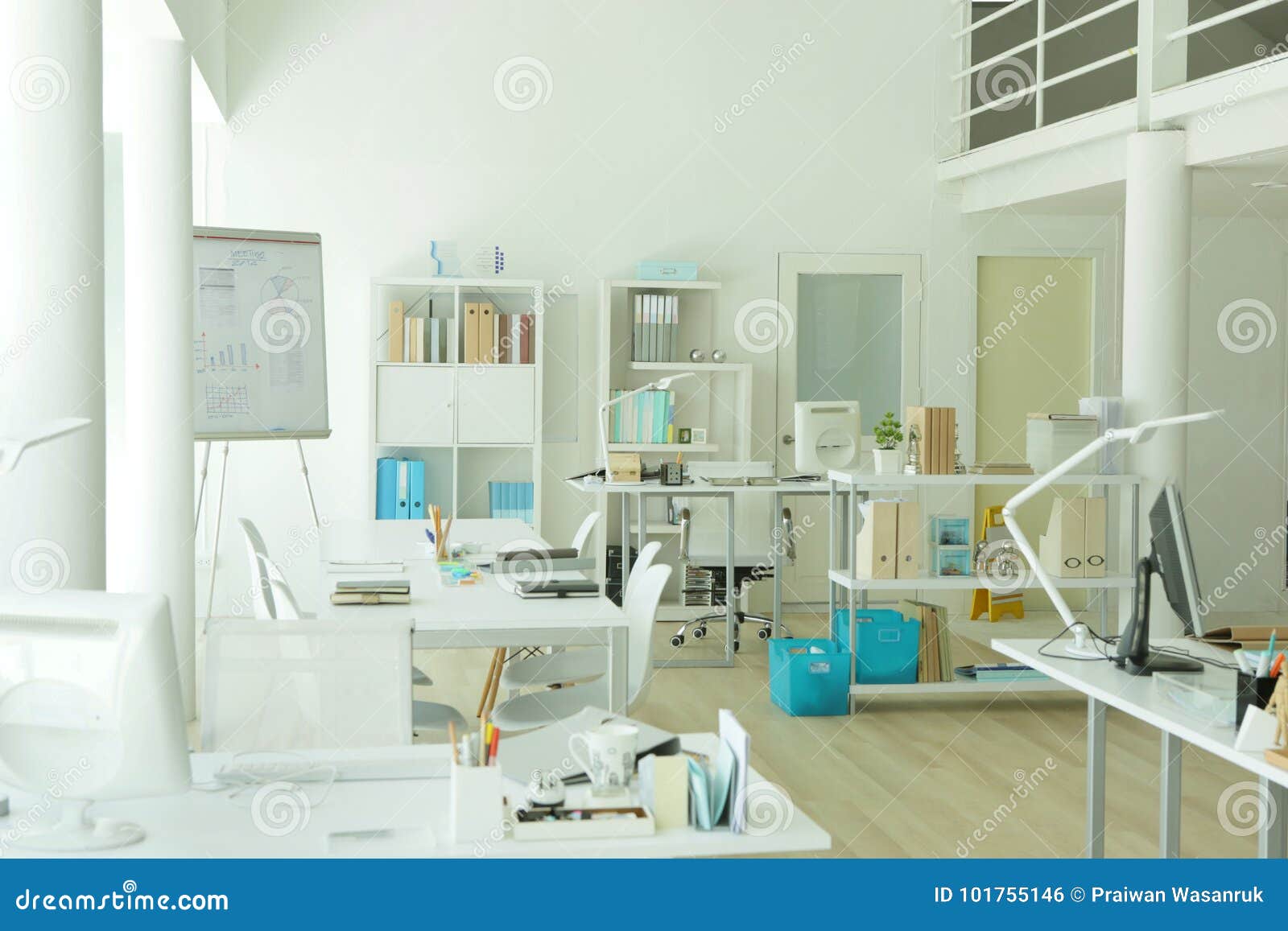 Empty work station stock photo. Image of light, design - 101755146