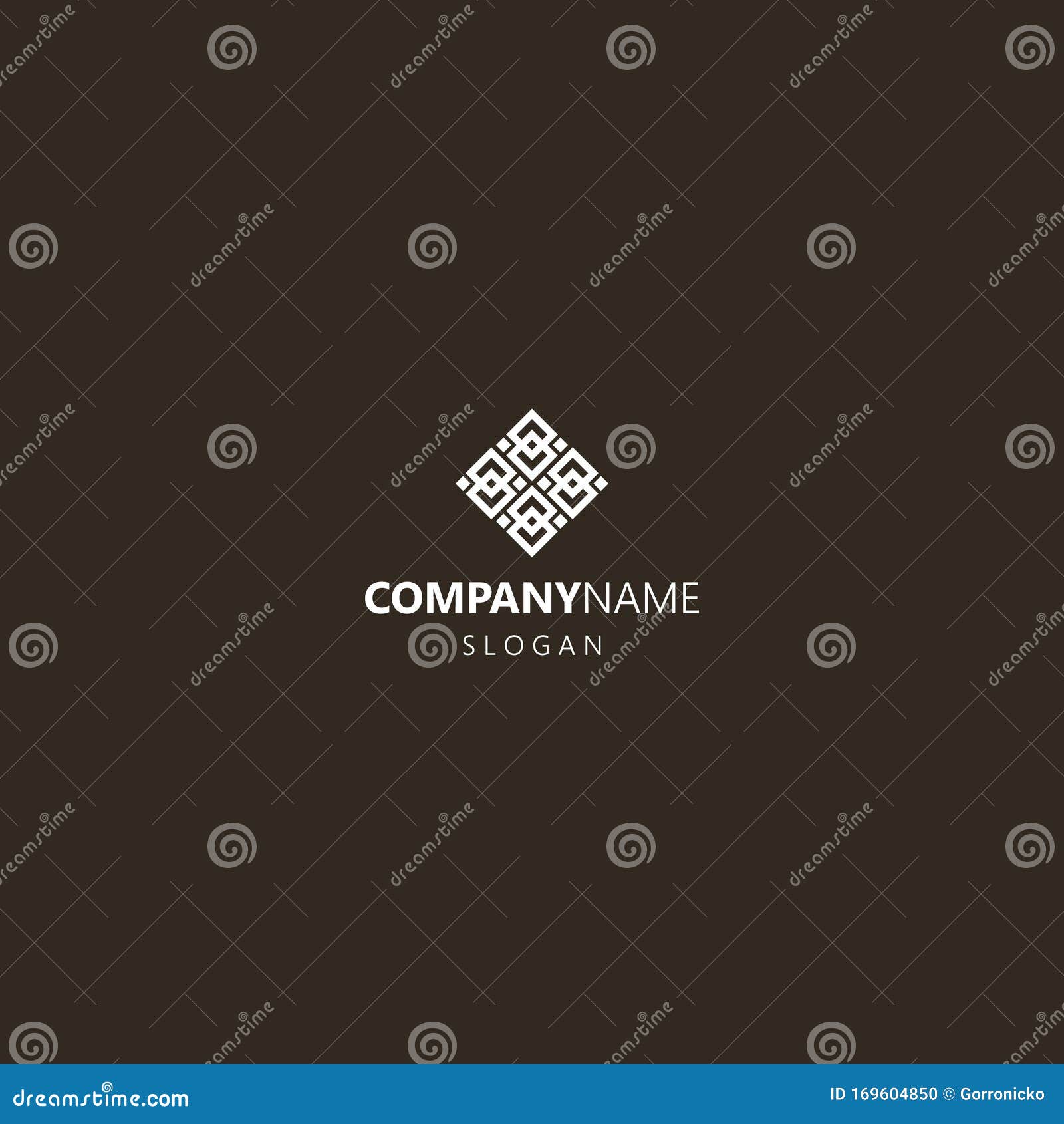Simple Line Art Vector Geometric Iconic Logo of a Rectangular Pattern ...