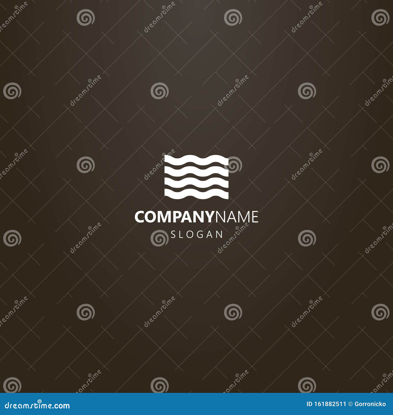 Simple Vector Abstract Rectangular Logo of Several Wavy Lines Located ...