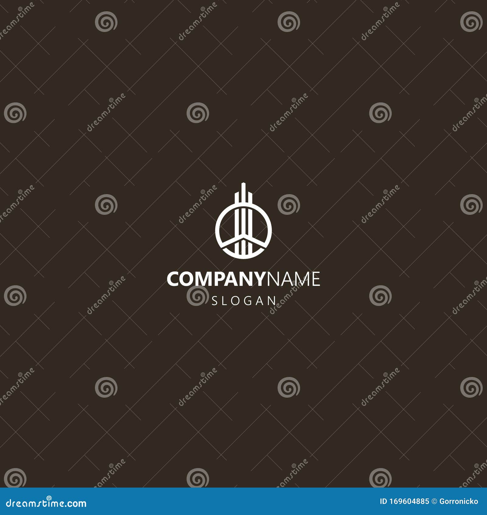 Simple Vector Iconic Logo of a Linear Design of a High-rise Building in ...