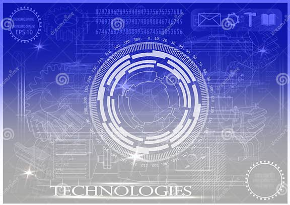 White Logo on a Blue - Gray Background Stock Vector - Illustration of ...