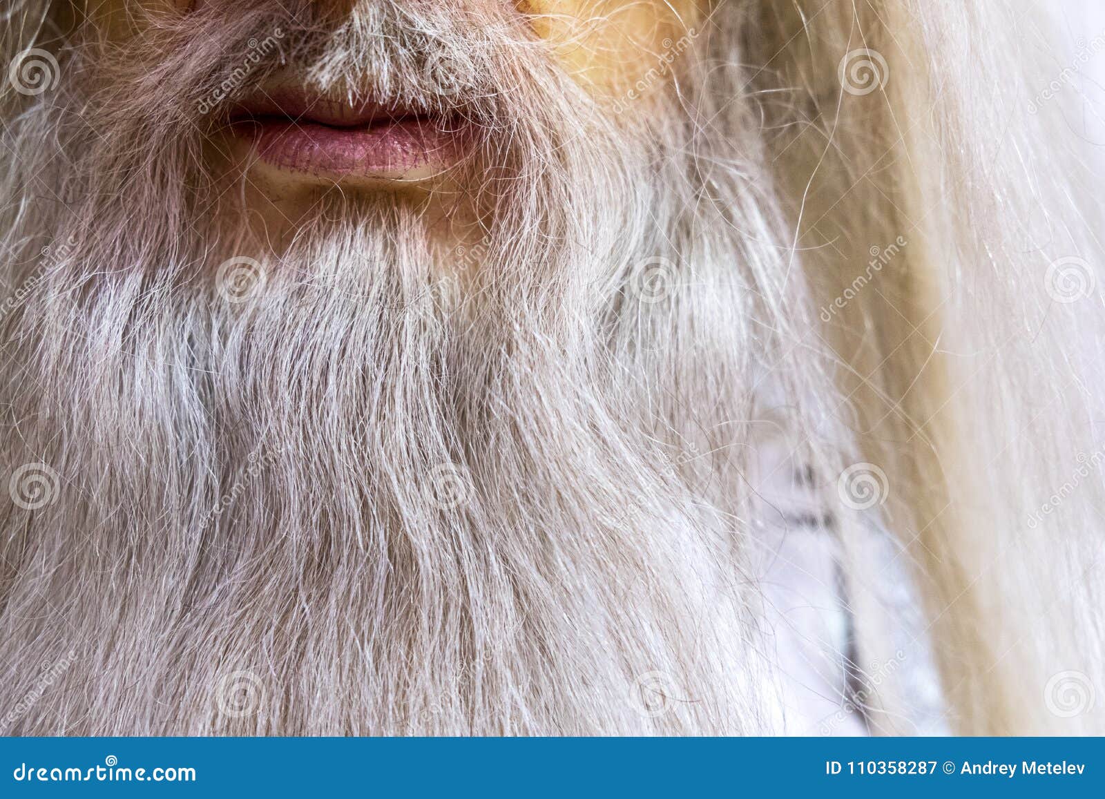 White Long Beard of a Wizard, Wax Figure Near, Mouth and Beard Stock ...
