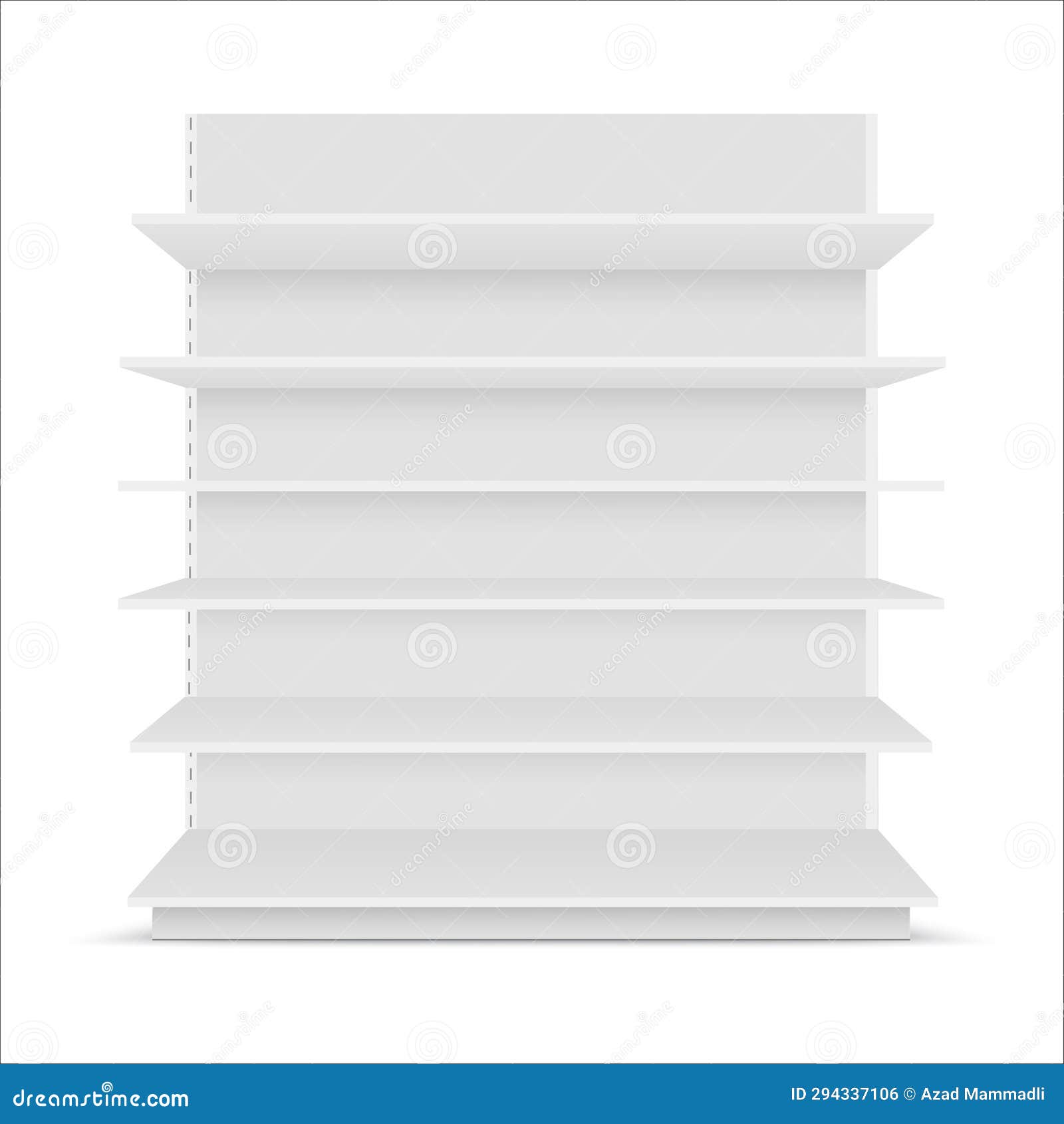 White Long Blank Empty Showcase Displays with Retail Shelves , Vector ...