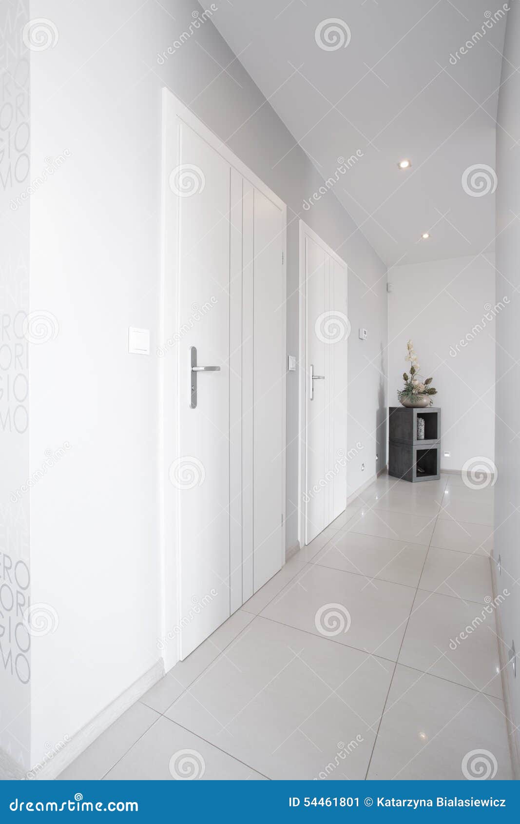 White long corridor stock image. Image of exclusive, home - 54461801