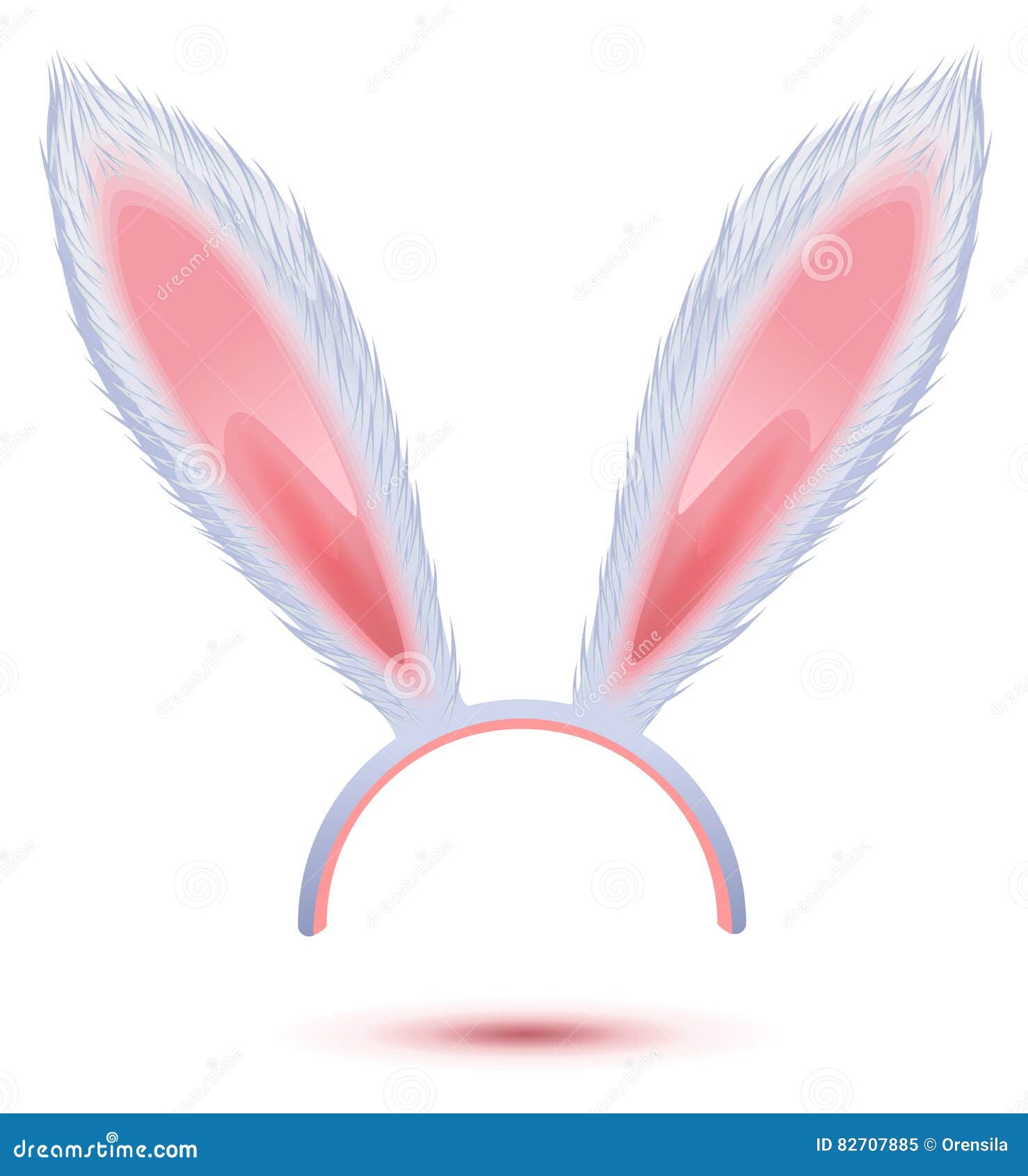 White Long Rabbit Ears Mask Stock Vector - Illustration of white, shape ...