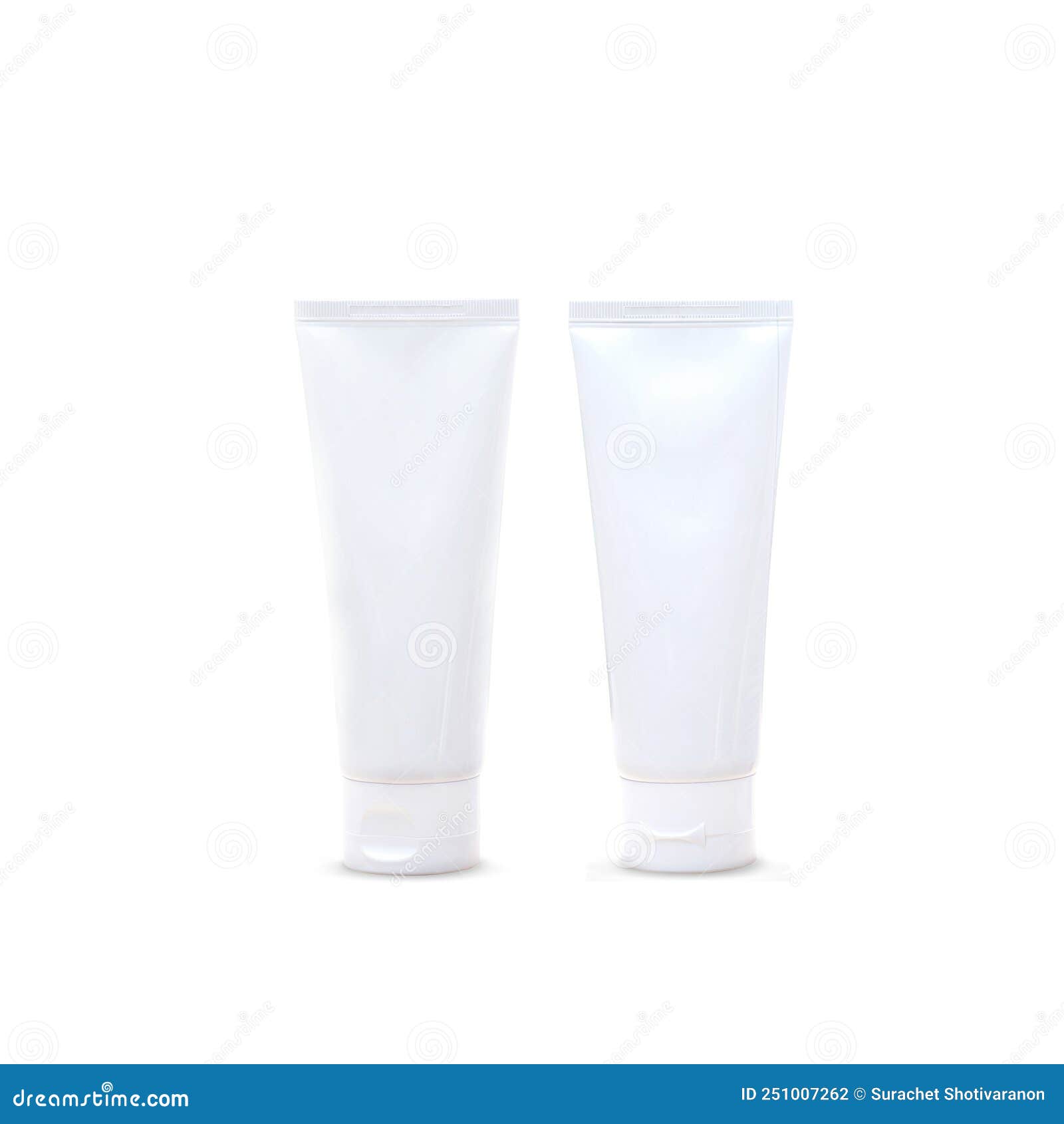 White Long Tubes Have a Front and Back View Surrounded by a White ...