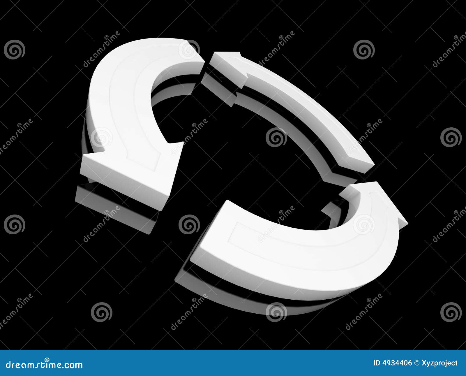 White loop recycle symbol stock illustration. Illustration of relief ...