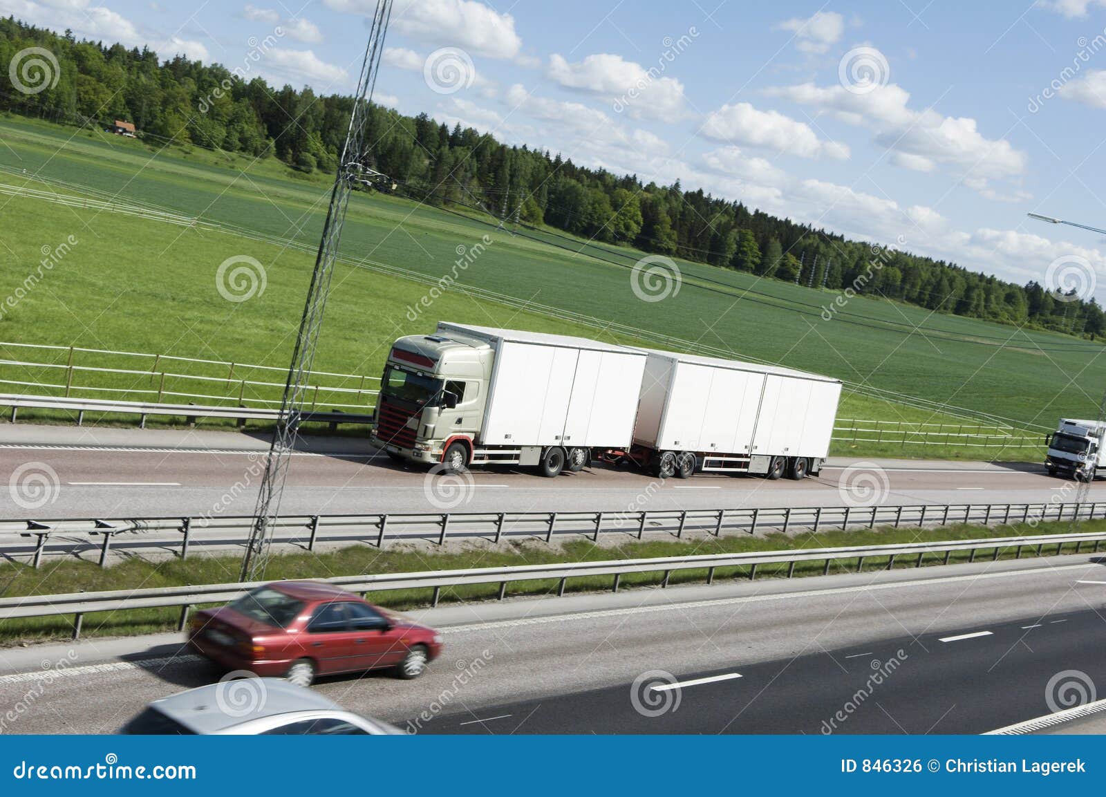 White lorry in countryside stock photo. Image of travel - 846326