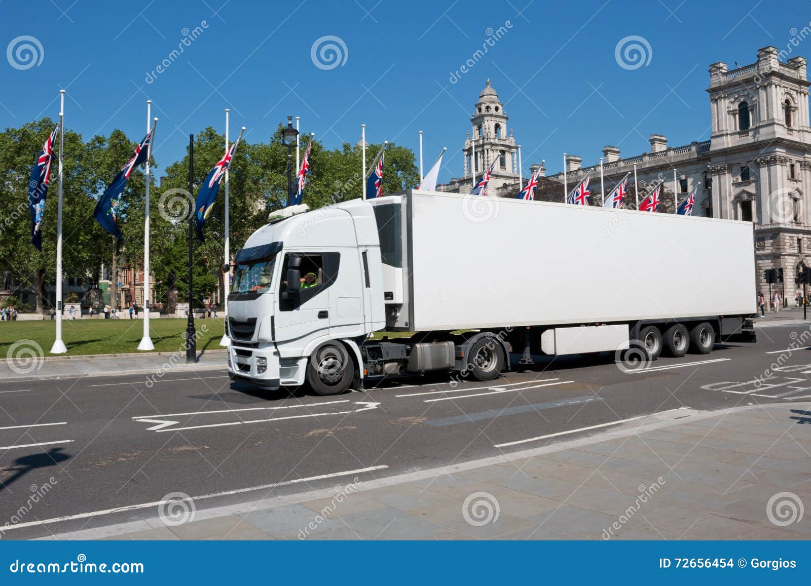 White lorry in London stock photo. Image of modern, white - 72656454