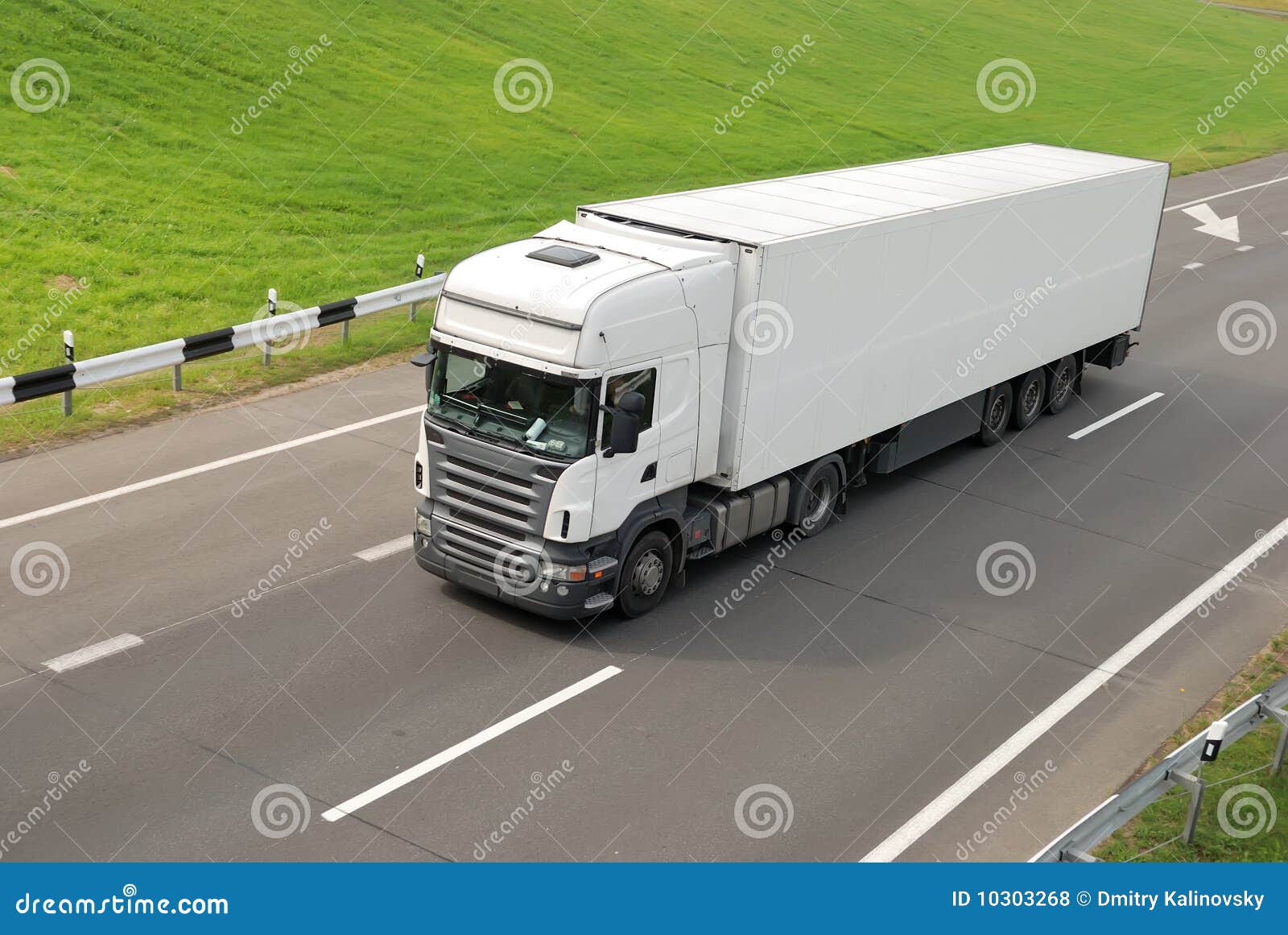 White Lorry with Trailer (upper View) Stock Photo - Image of traffic ...