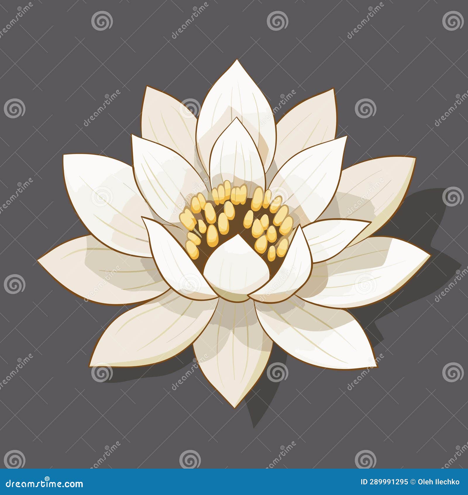 WHITE LOTUS Vector Flat Minimalistic Isolated Illustration Stock Vector ...