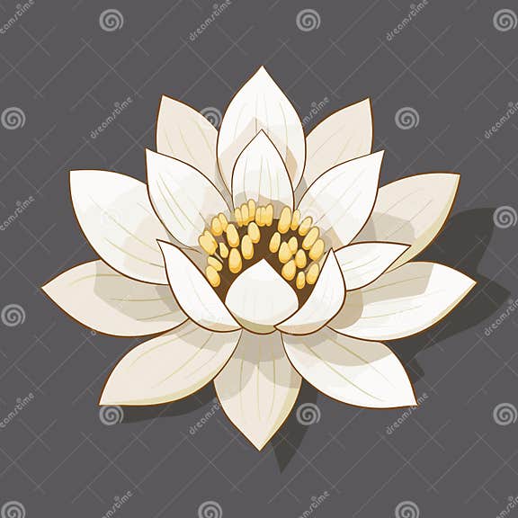 WHITE LOTUS Vector Flat Minimalistic Isolated Illustration Stock ...