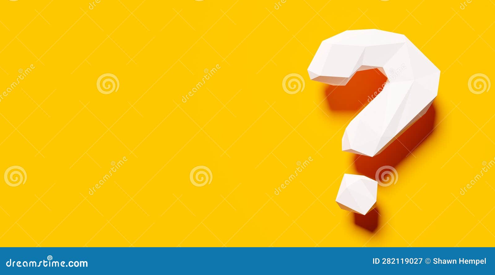 White Low-poly Polygonal Question Mark on Orange Background, Idea ...