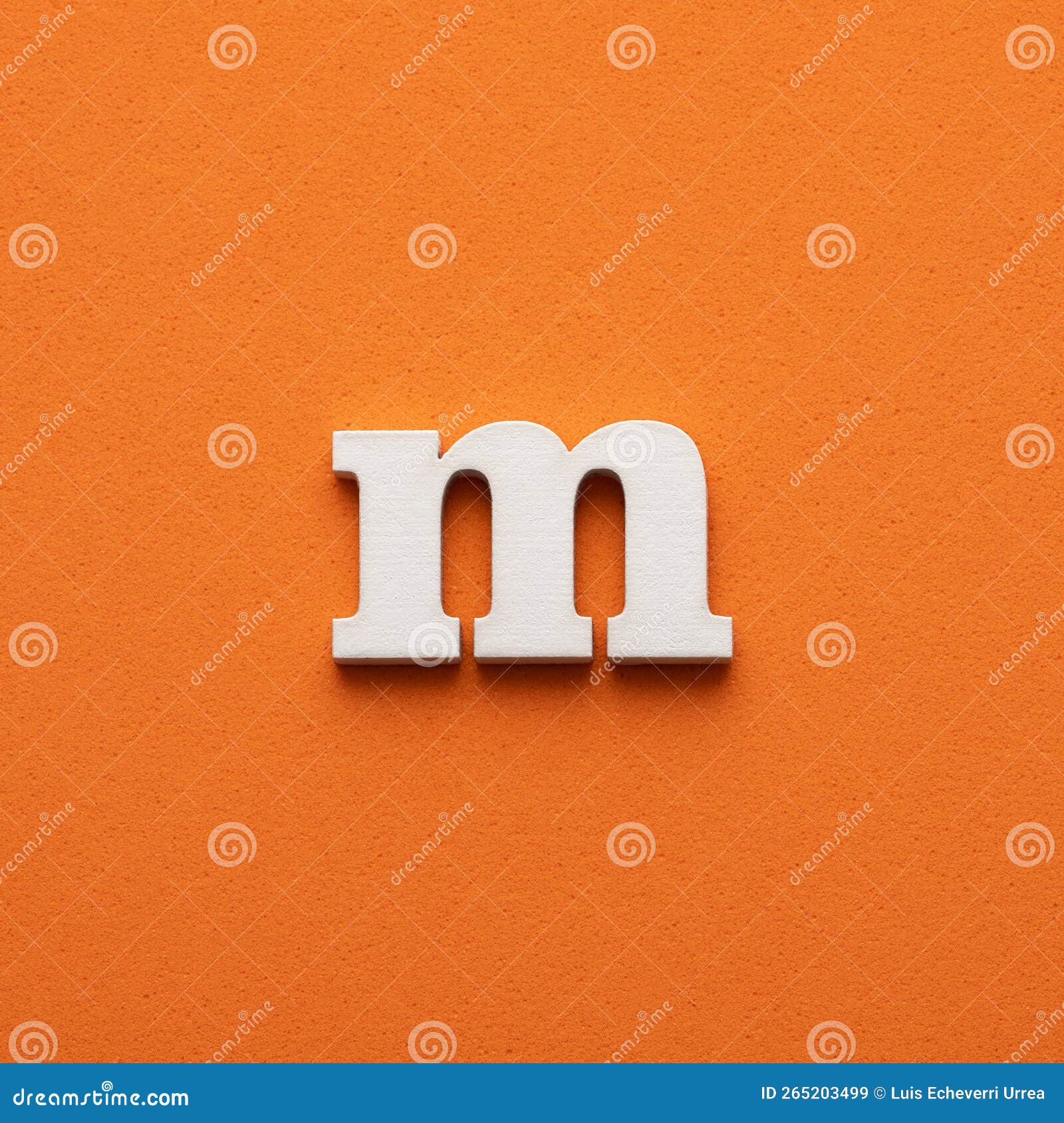 M White Lowercase Letter - Background in Orange Foamy Stock Image ...