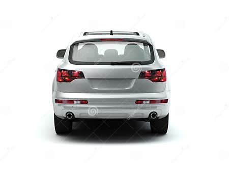 White luxory SUV back view stock illustration. Illustration of black ...