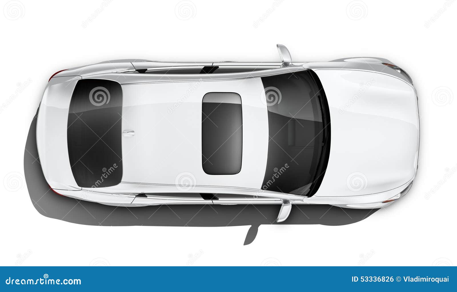 White Luxury Car - Top Angle Stock Illustration - Illustration of ...