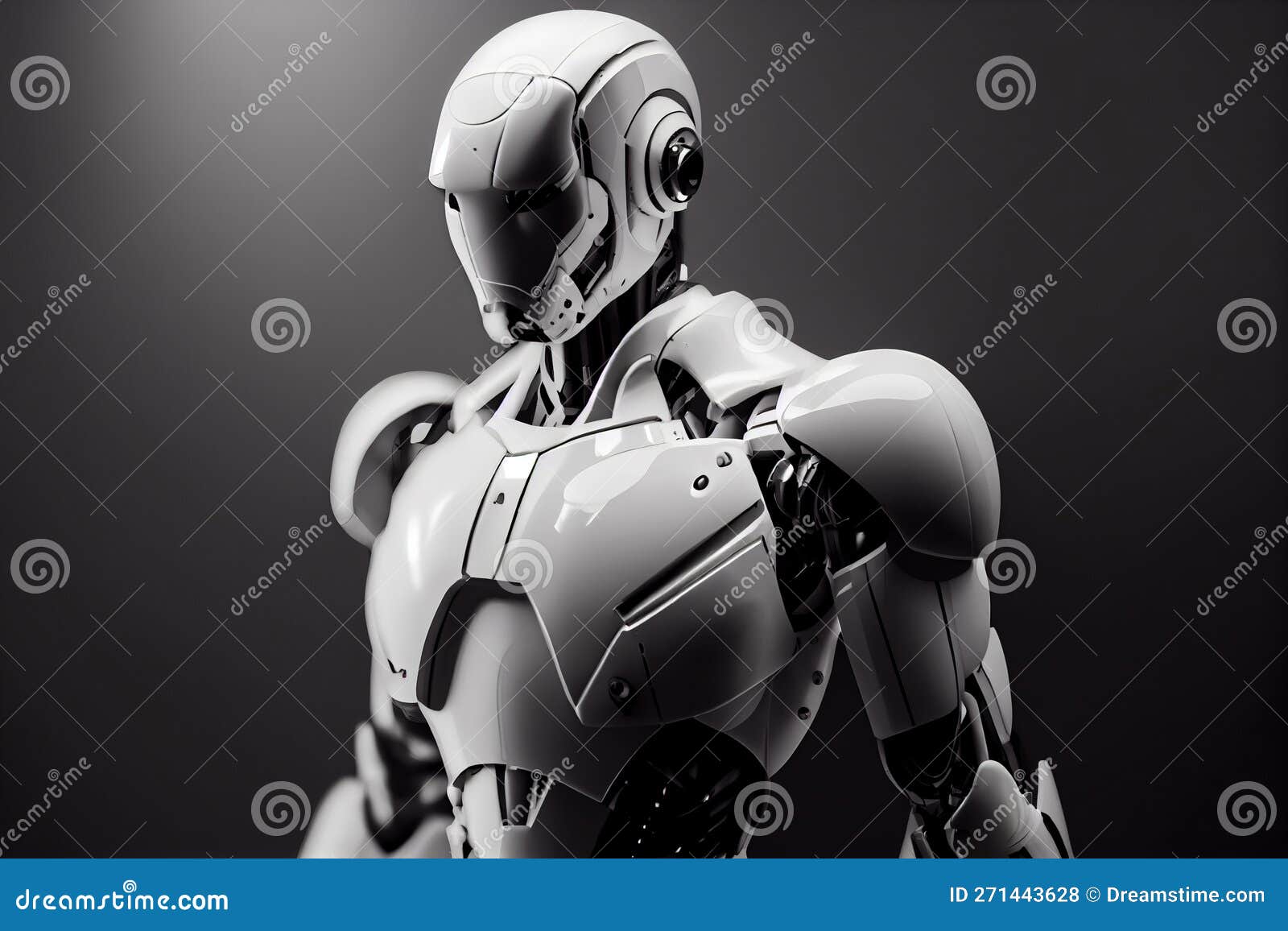 White Machine: a Humanoid Robot Companion. AI Generated Stock Photo ...