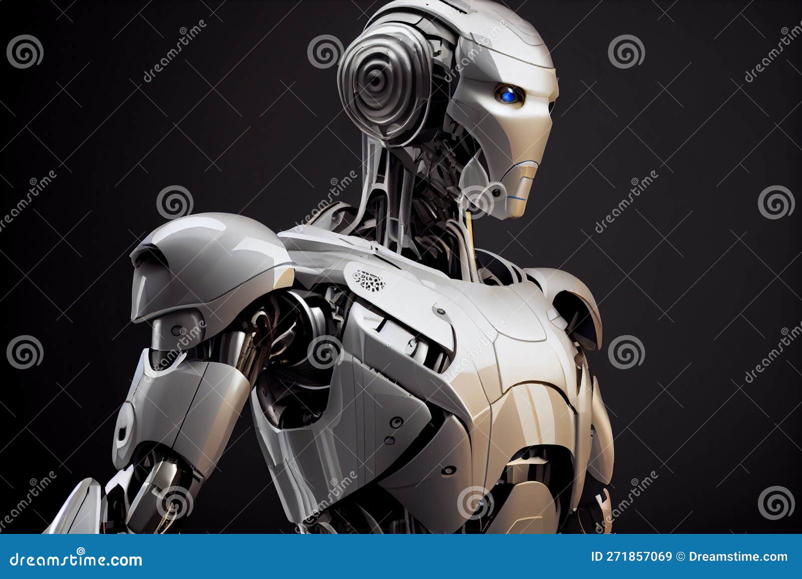 White Machine: a Humanoid Robot Companion. AI Generated Stock Image ...
