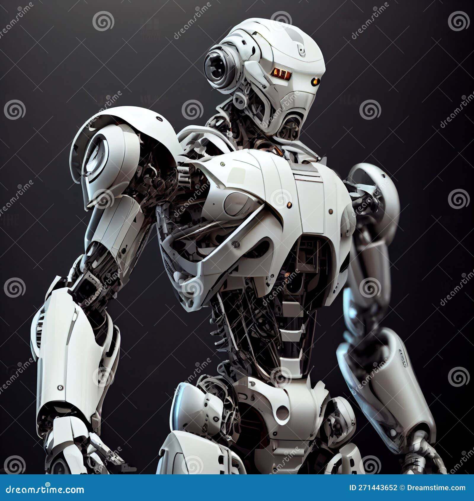 White Machine: a Humanoid Robot Companion. AI Generated Stock ...