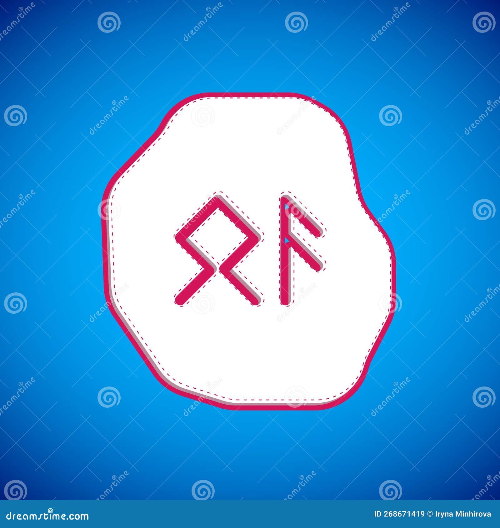 White Magic Runes Icon Isolated on Blue Background. Vector Stock Vector ...