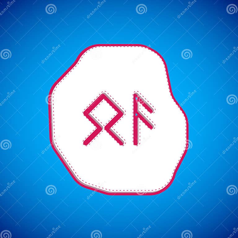 White Magic Runes Icon Isolated on Blue Background. Vector Stock Vector ...