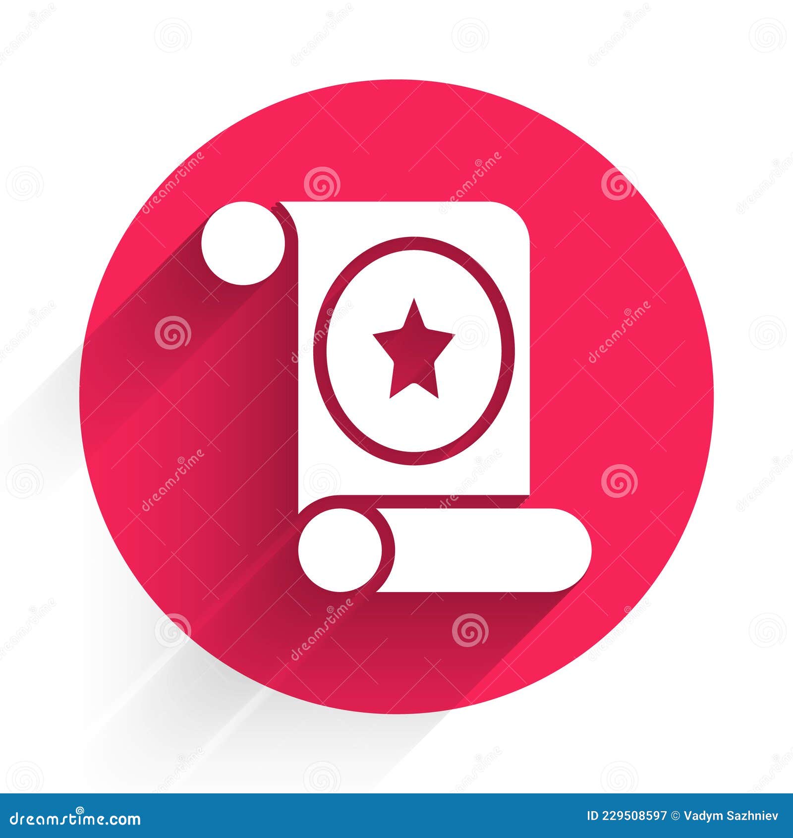 White Magic Scroll Icon Isolated with Long Shadow. Decree, Paper ...