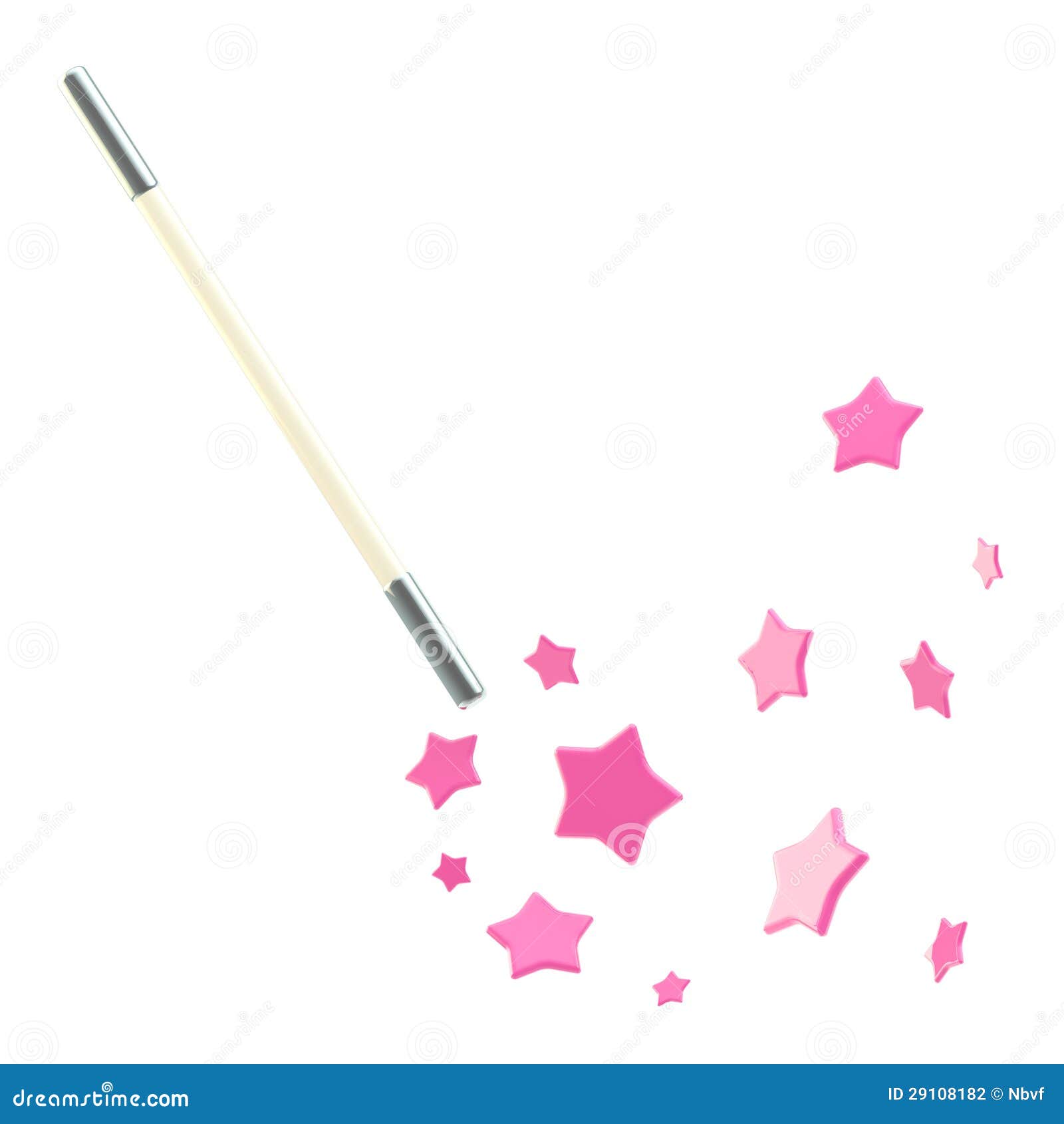 White Magic Wand with Stars Isolated Stock Illustration - Illustration ...